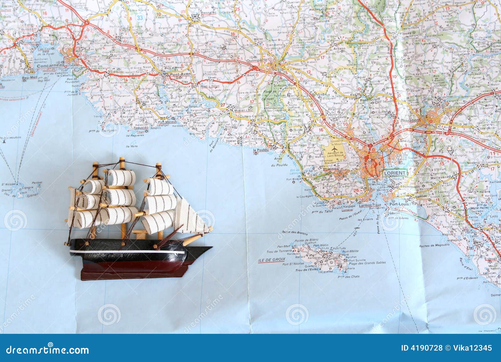 Ship On Map Royalty-Free Stock Image | CartoonDealer.com #4190728