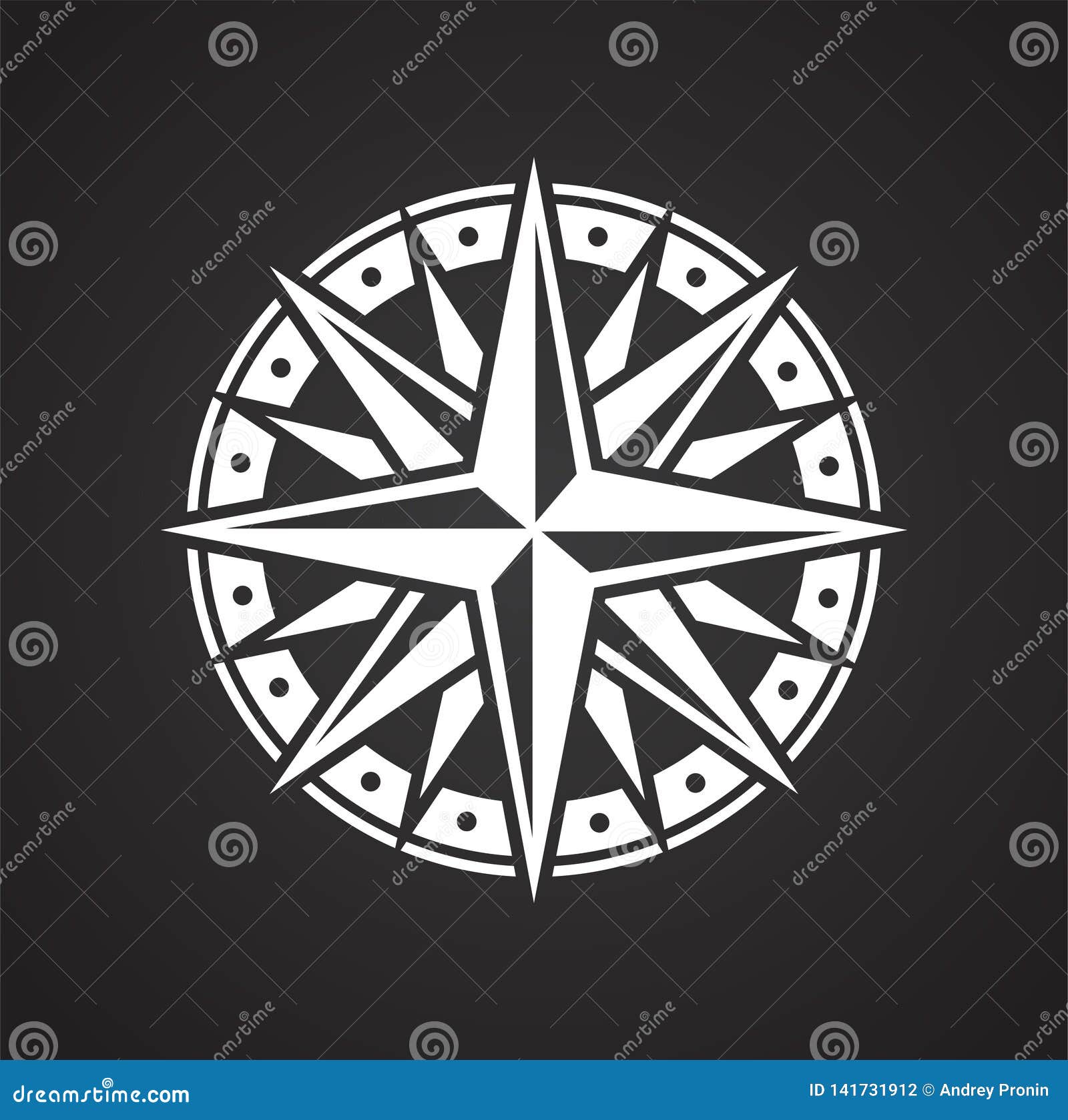 Ship Marine Compass Icon on Background for Graphic and Web Design ...