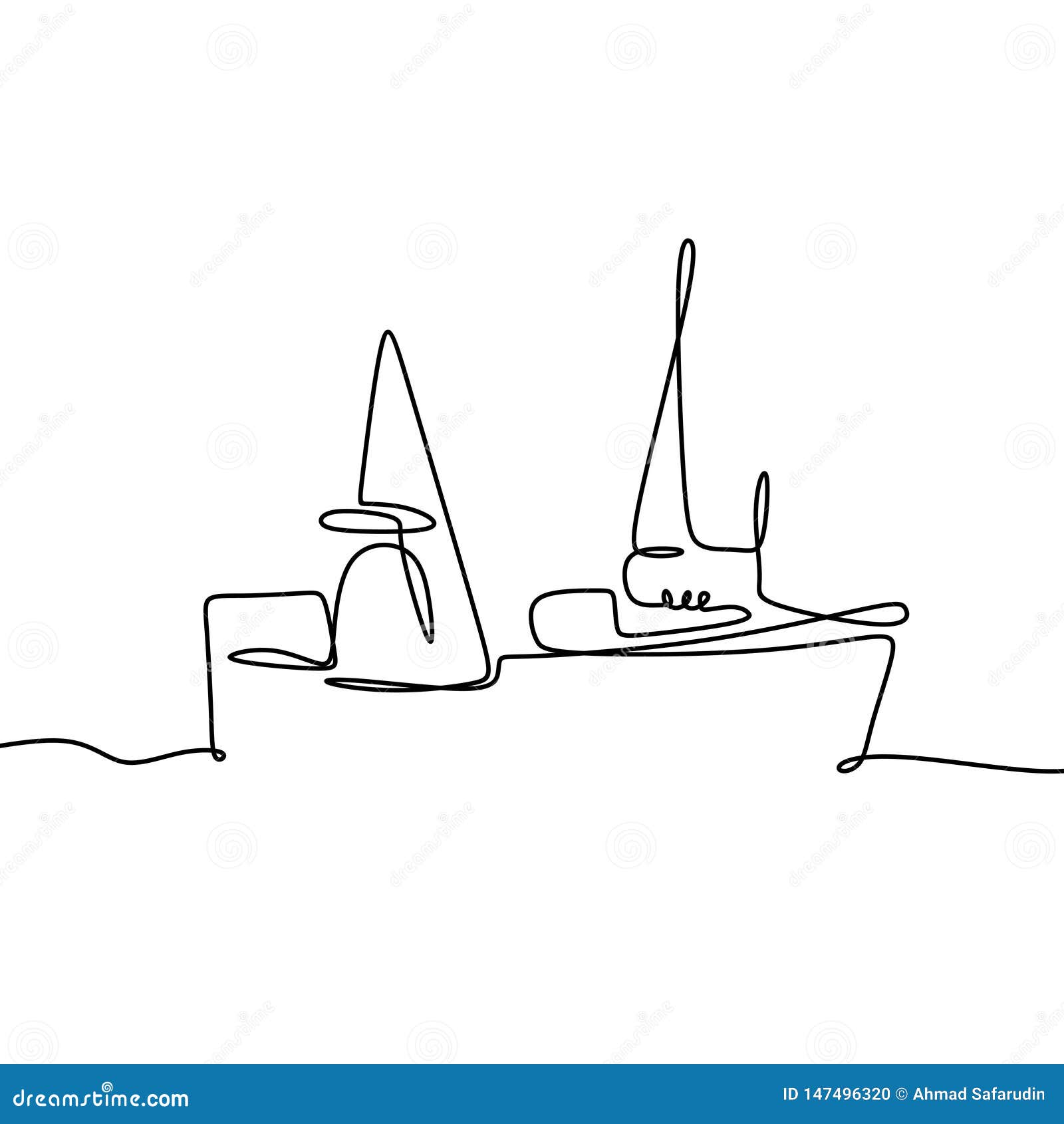 Ship Maritime Continuous One Line Drawing Minimalist Design Stock ...