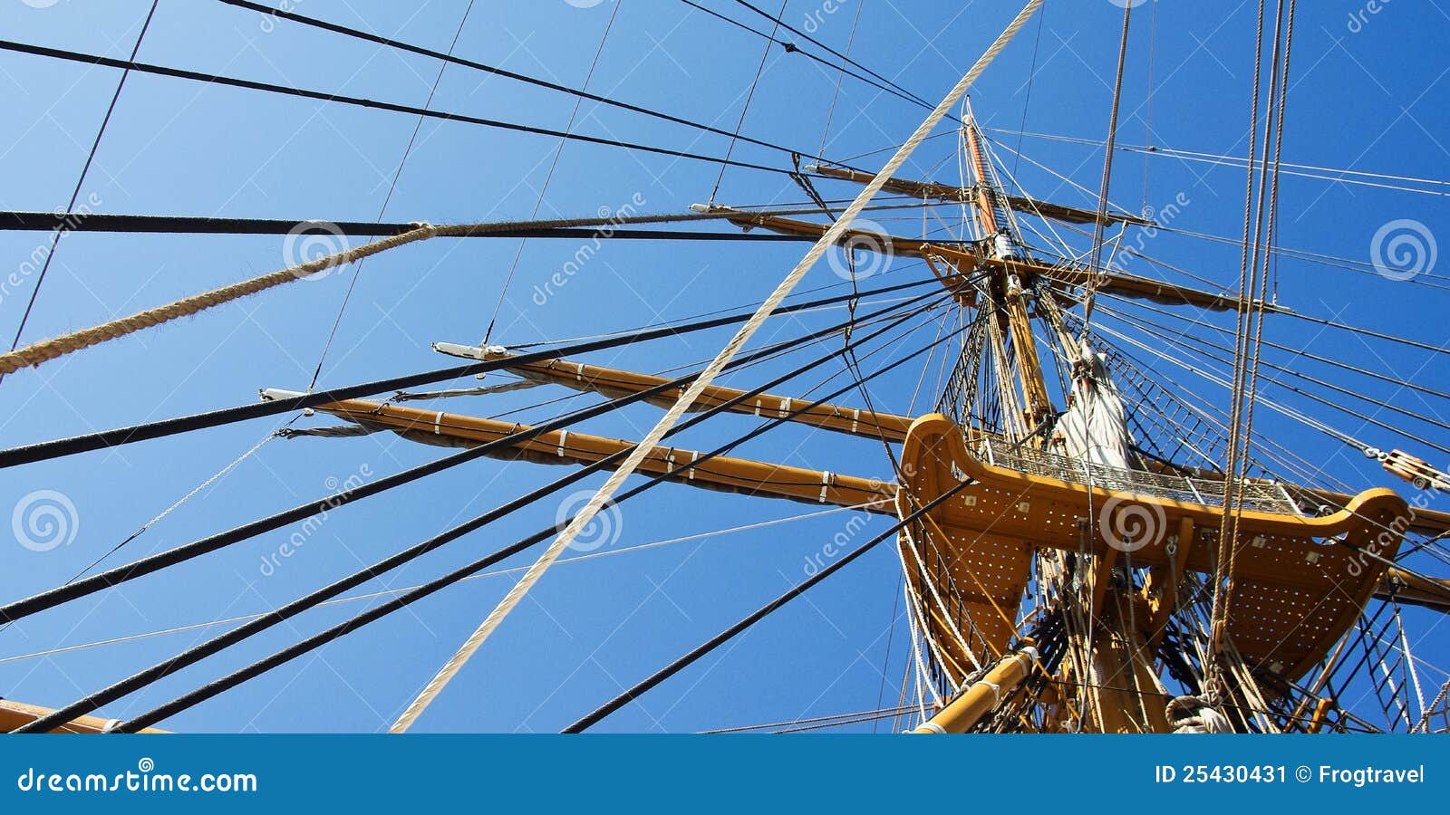 Ship mast and ropes stock image. Image of rigging, stay - 25430431