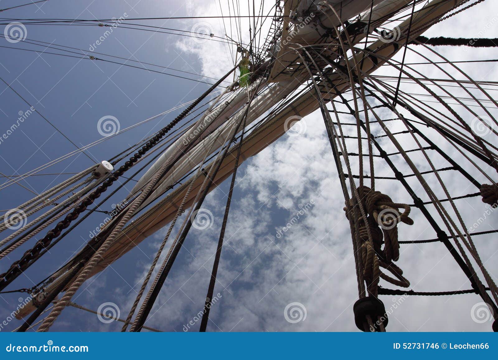 Ship masts and rigging stock photo. Image of jamming - 52731746