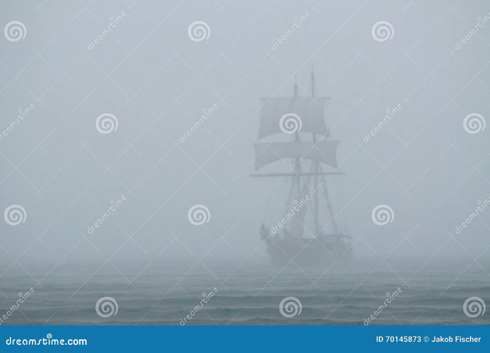 Ship in a mist stock image. Image of mist, boat, oceania - 70145873