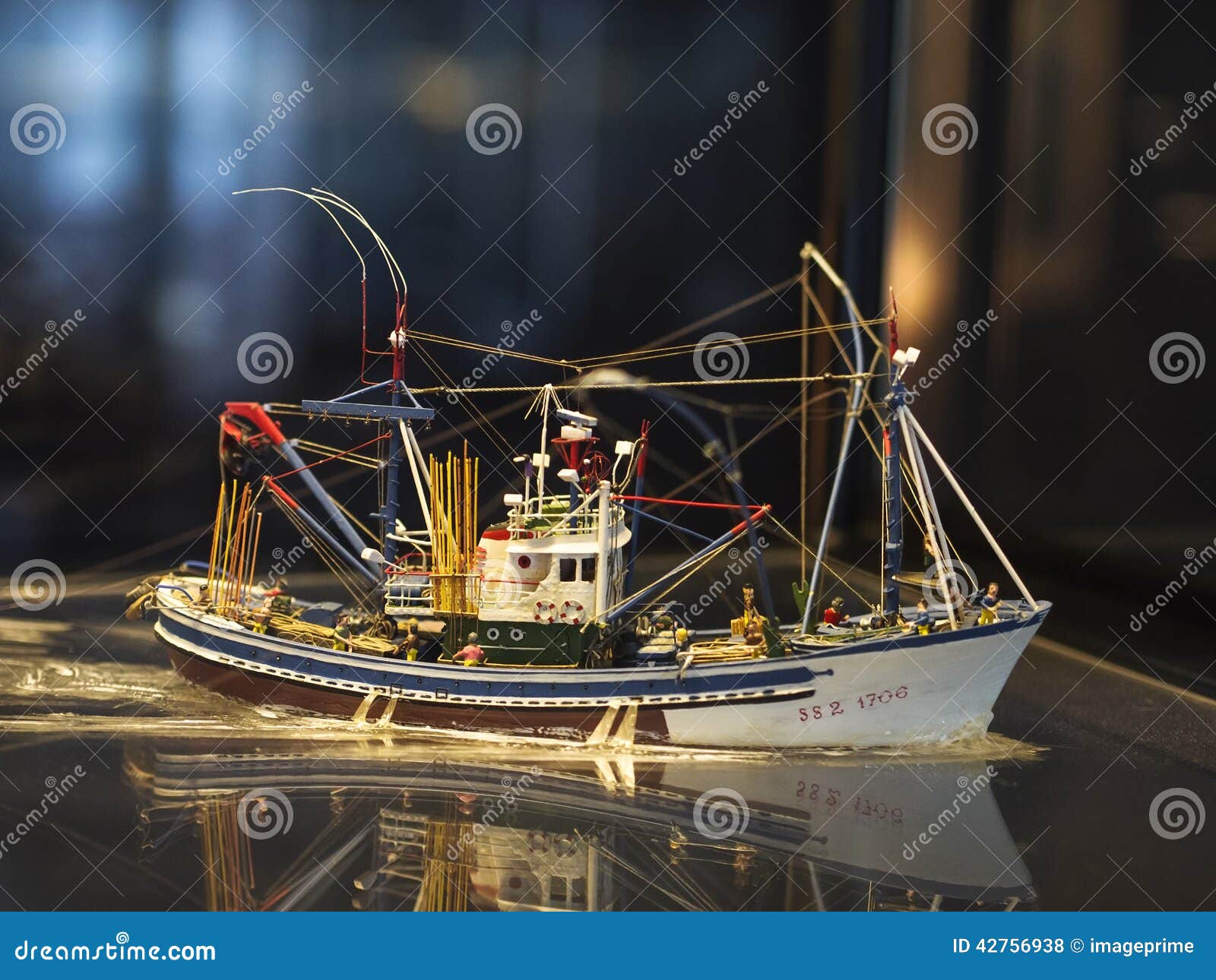 Ship model in a museum. editorial stock photo. Image of plastic - 42756938