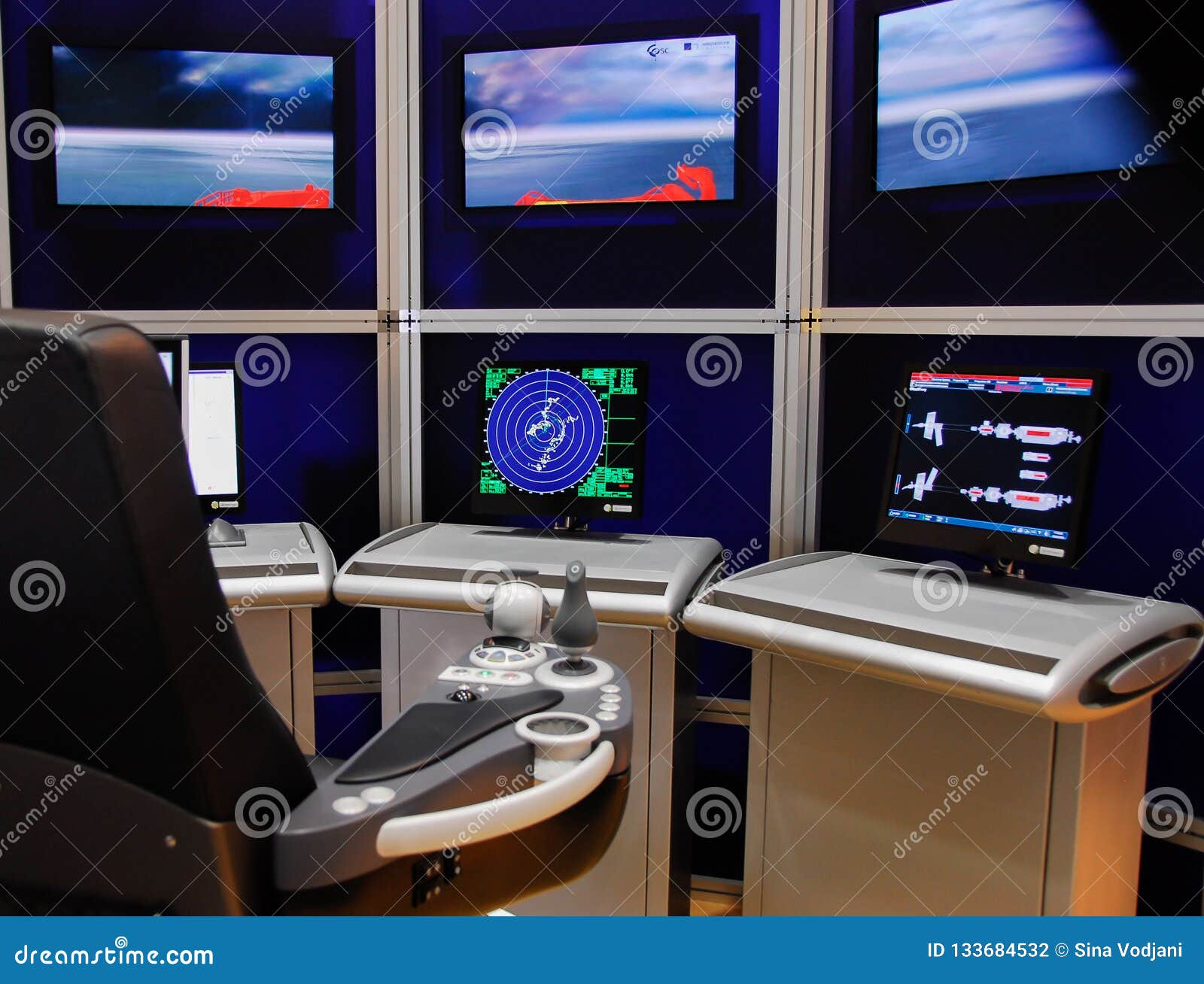 Ship Modern Control Console Screens Radar Stock Photo - Image of ...