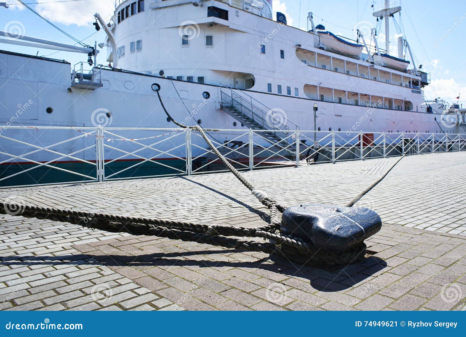 Ship moored to pier stock image. Image of nautical, boat - 74949621