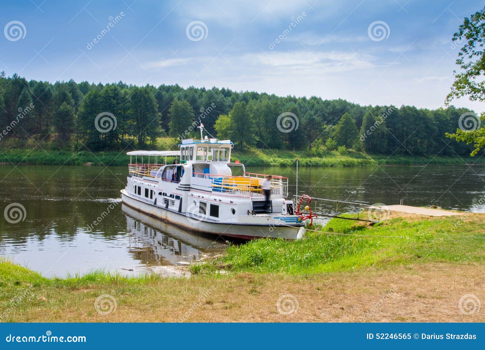 Ship in Nemunas stock image. Image of baltic, countryside - 52246565