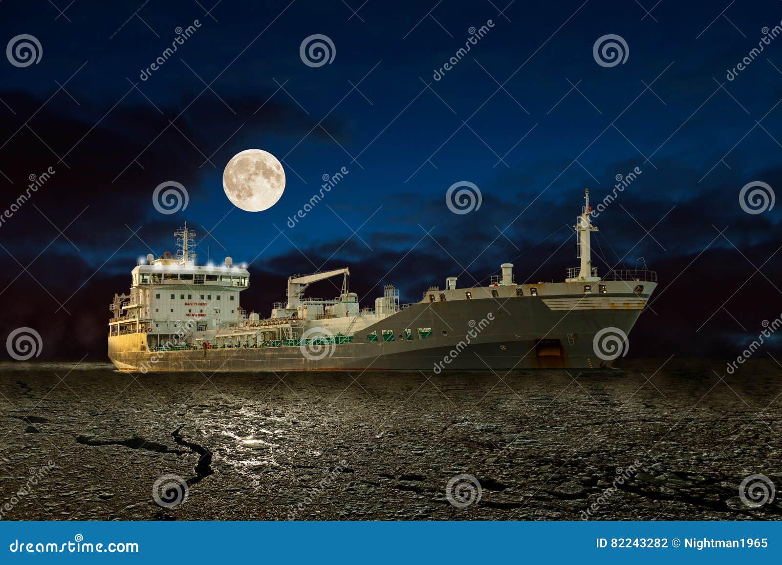 Ship at night stock photo. Image of blocks, fossil, environmental ...