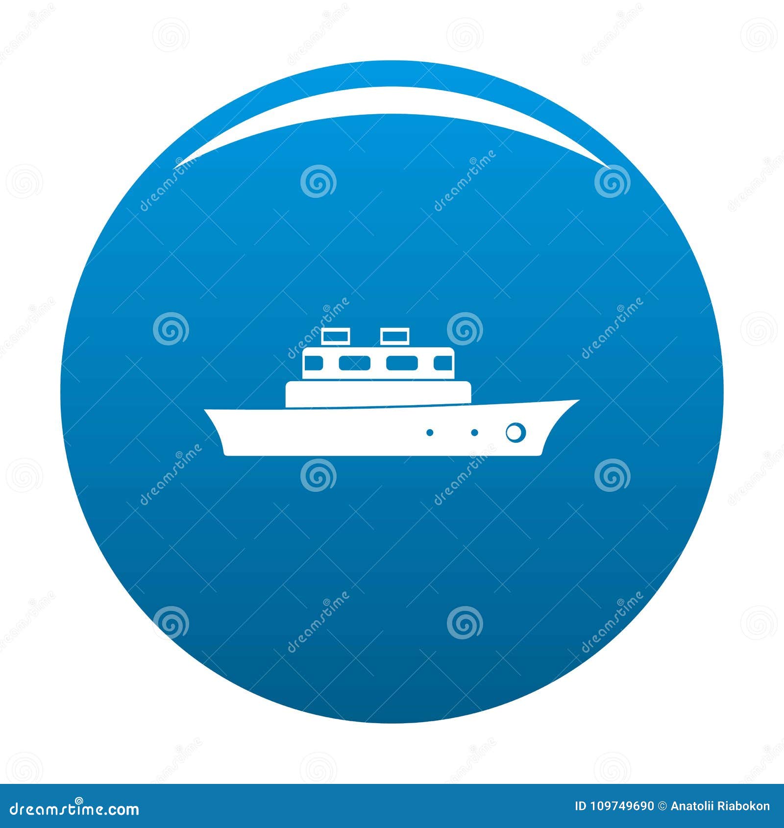 Ship Ocean Icon Blue Vector Stock Vector - Illustration of ocean ...