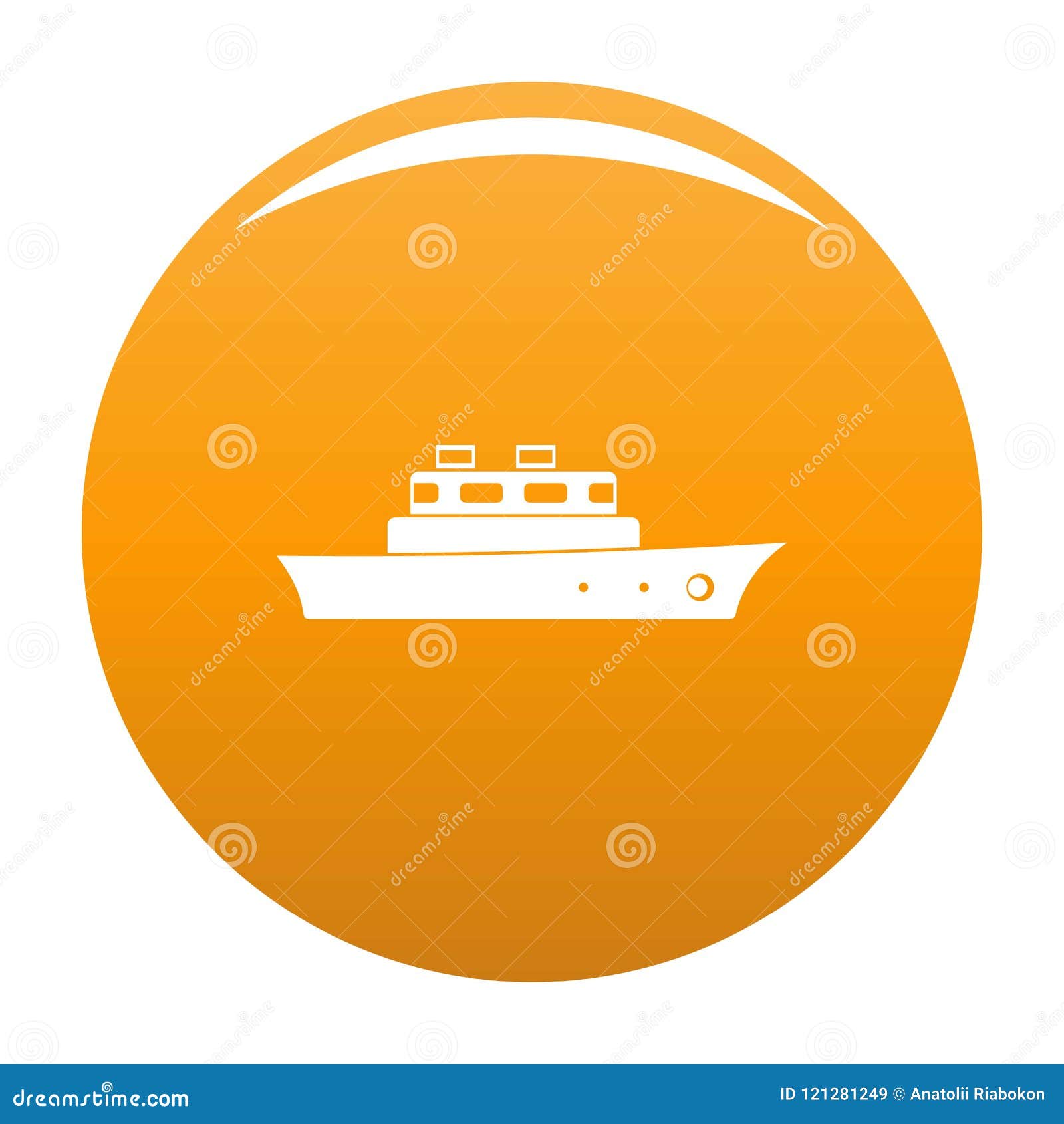 Ship Ocean Icon Vector Orange Stock Vector - Illustration of journey ...