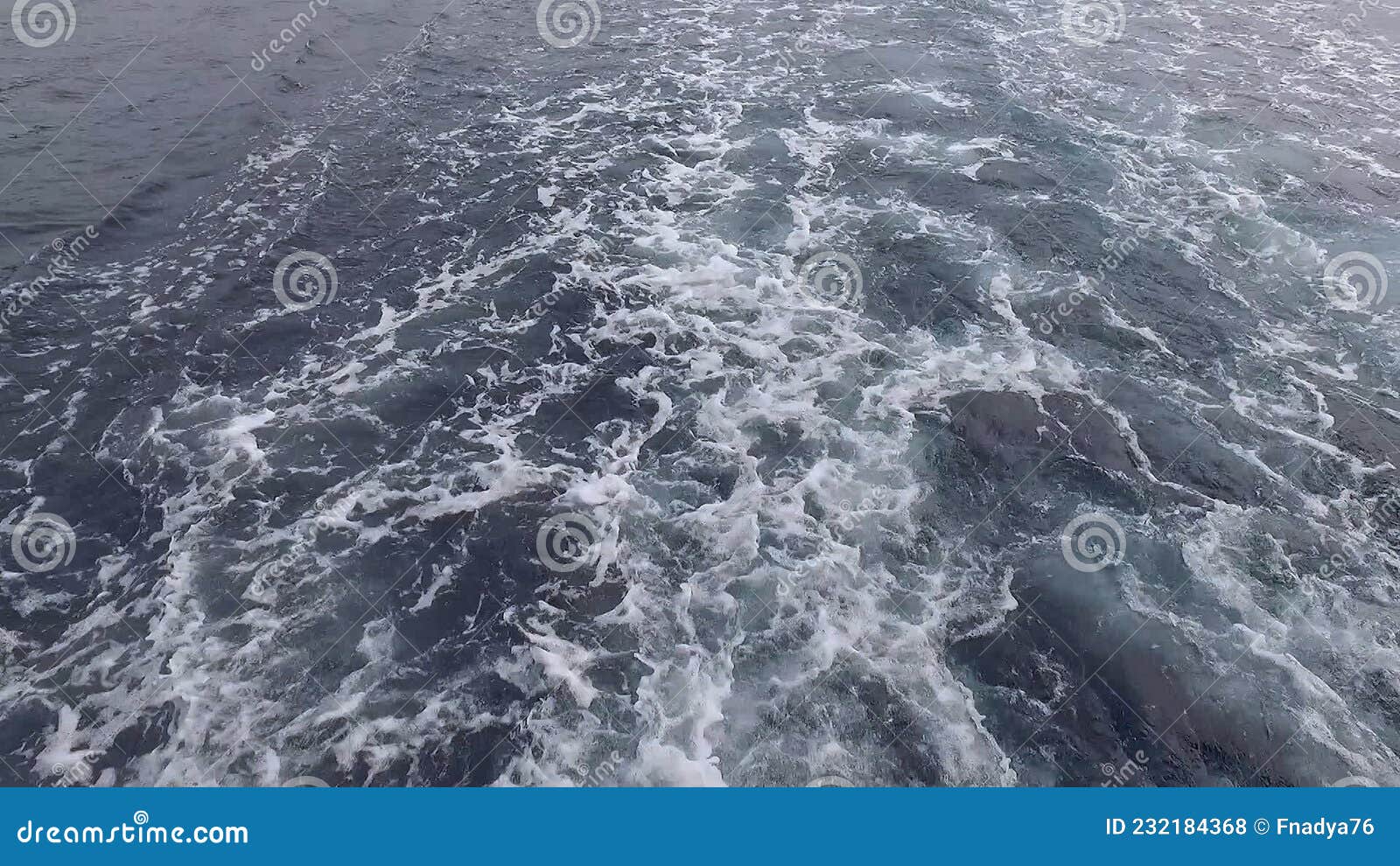 Ship in the Ocean. Waves from the Back of the Ferry Over the Water ...