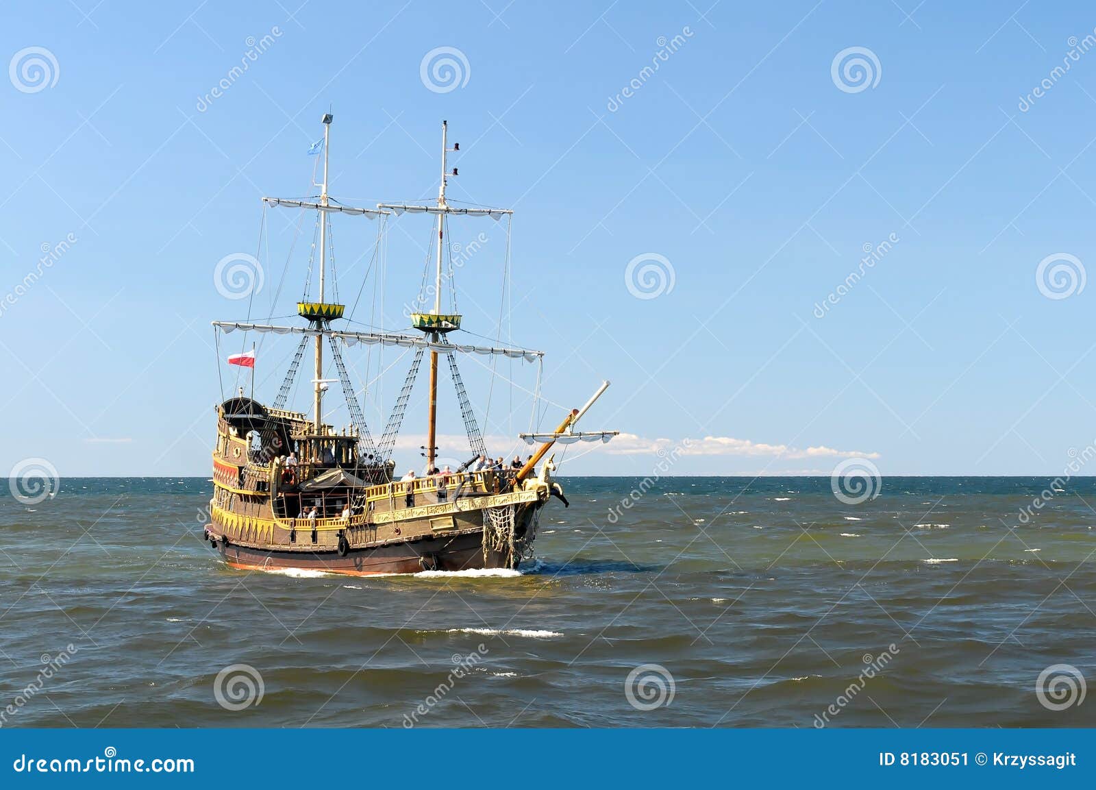 Ship on open seas stock image. Image of ocean, shipping - 8183051