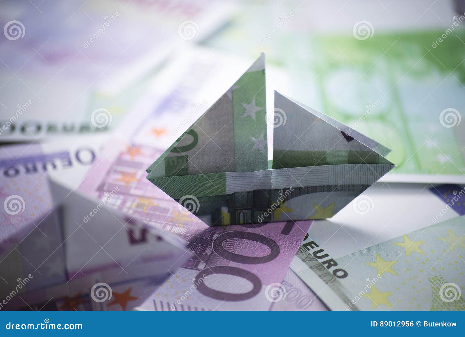 Ship origami banknotes stock photo. Image of financial - 89012956