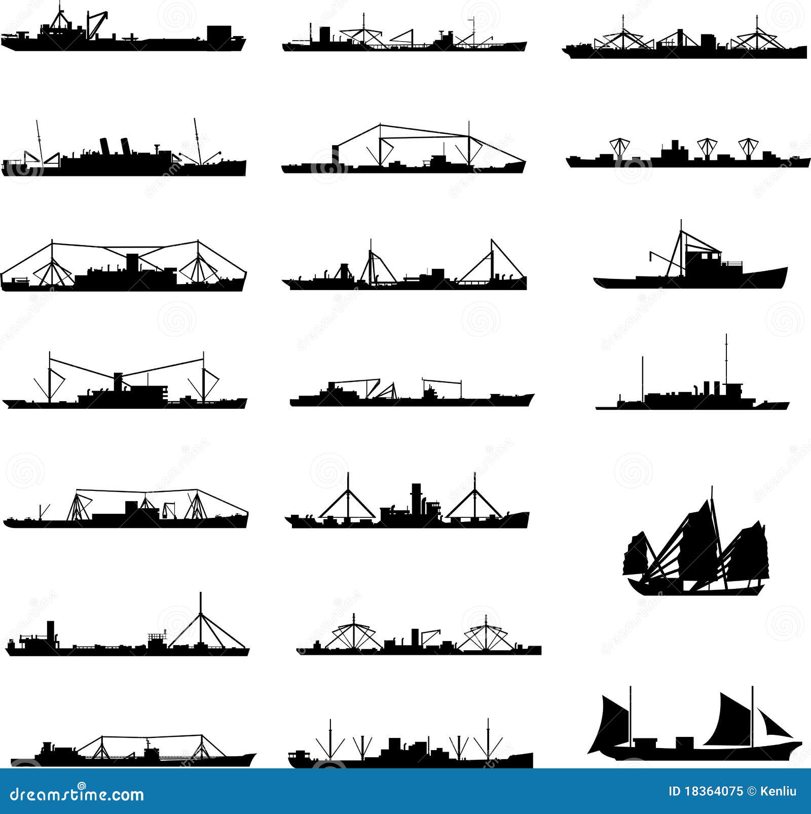 Ship Outline stock vector. Illustration of frigate, black - 18364075