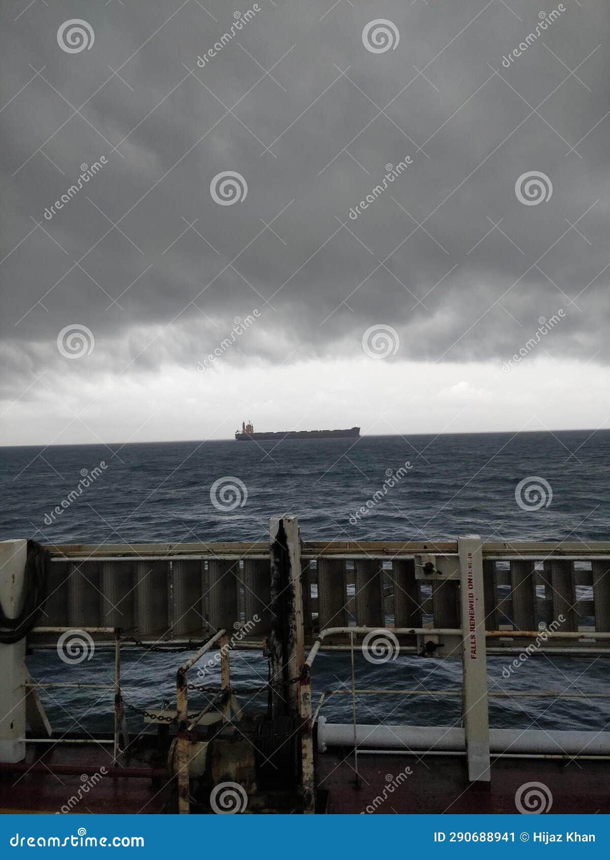 Ship Passing Under the Heavy Rain Clouds Stock Image - Image of rain ...