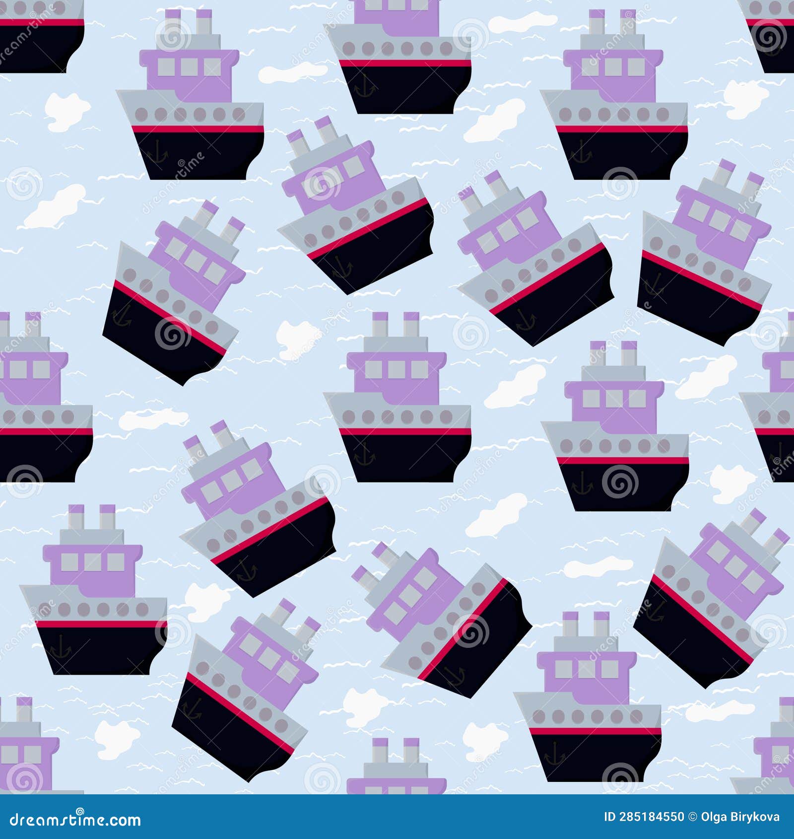 Ship pattern stock illustration. Illustration of trendy - 285184550