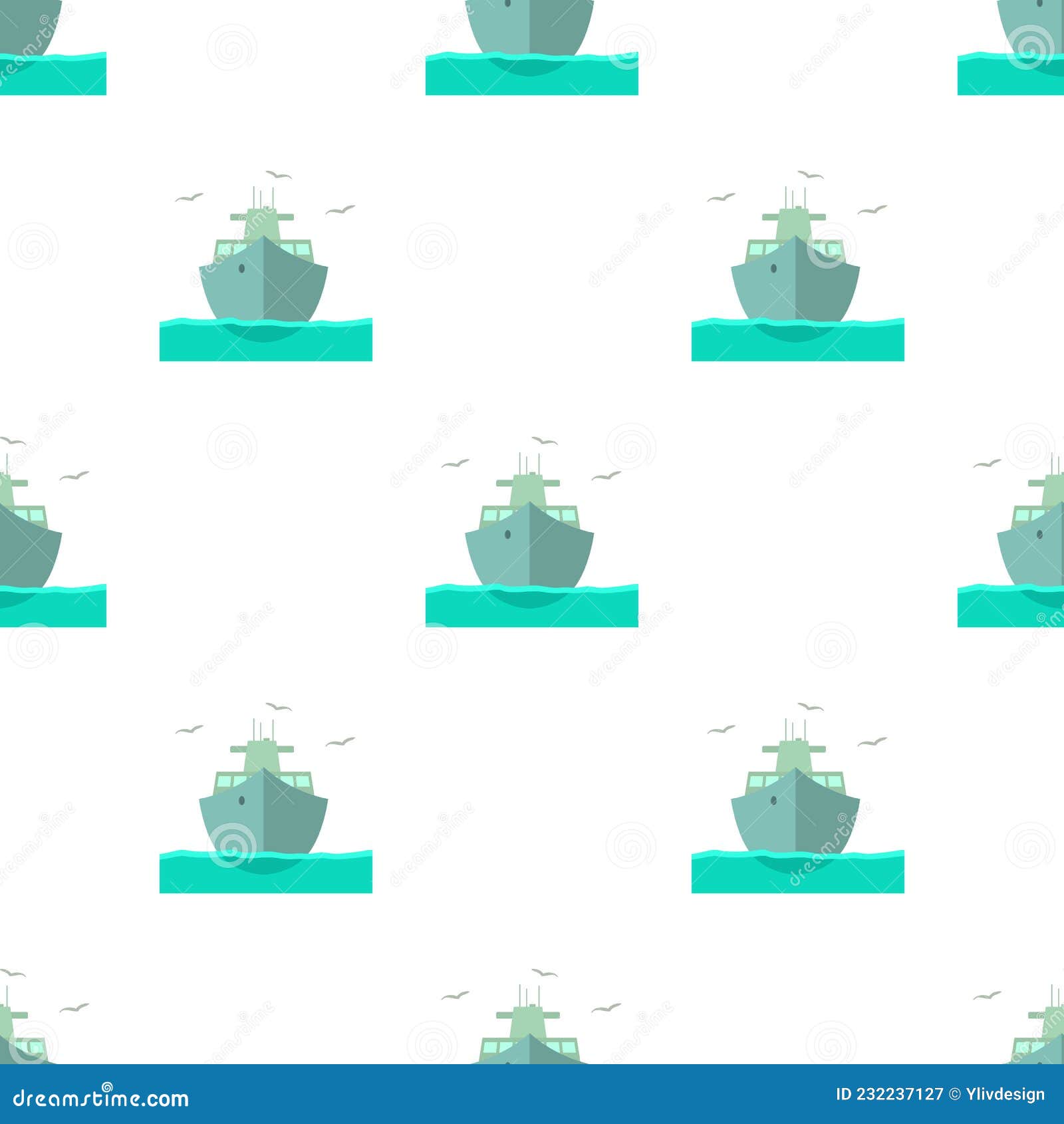 Ship Pattern Seamless Vector Stock Illustration - Illustration of ...