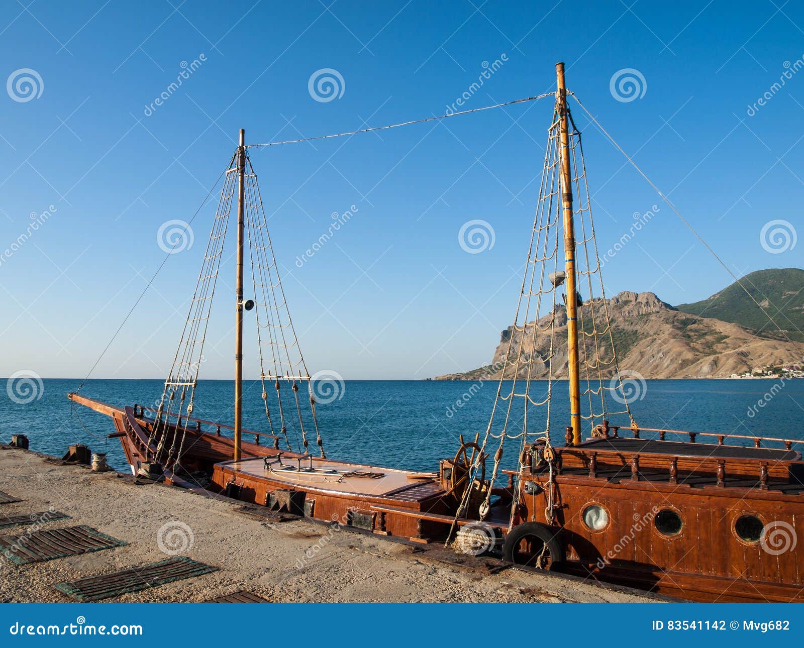 A ship at the pier stock photo. Image of wharf, trip - 83541142