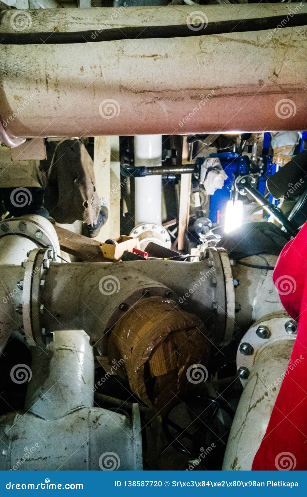Ship Piping System. Conected Piping Stock Photo - Image of drill ...