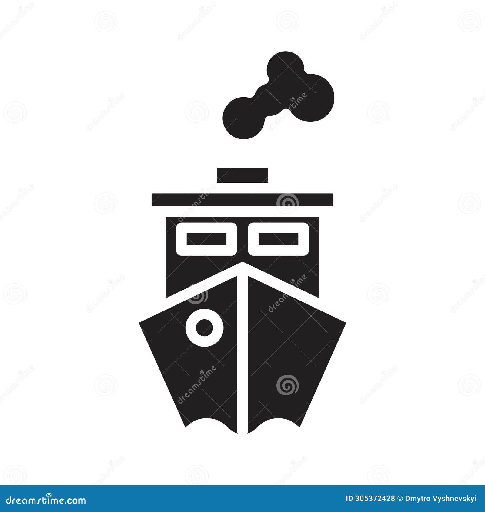 Ship Pollution Glyph Vector Icon Isolated Stock Vector - Illustration ...