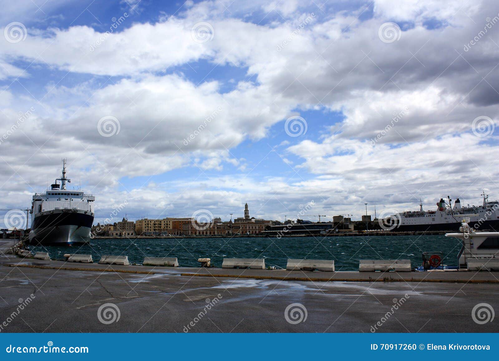 The Ship in the Port of Bari, Italy. Stock Photo - Image of dreamlike ...