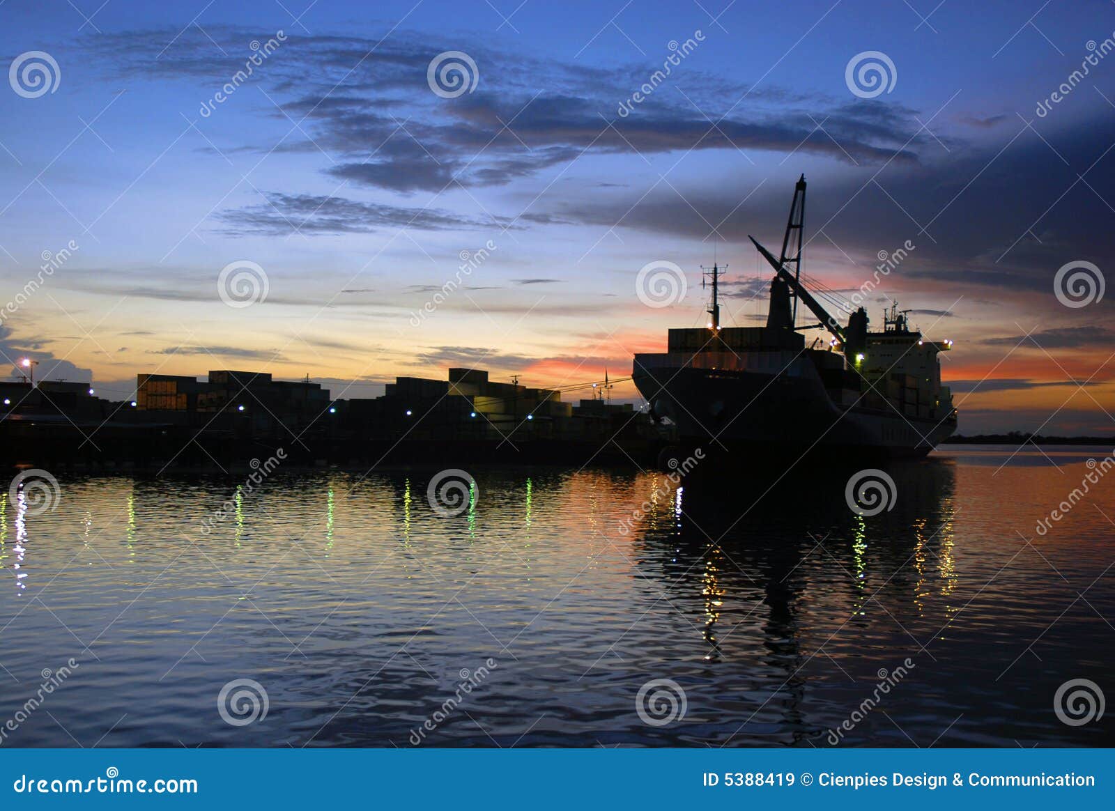 Ship in Port. Caribbean Sea, Panama Stock Image - Image of tropical ...