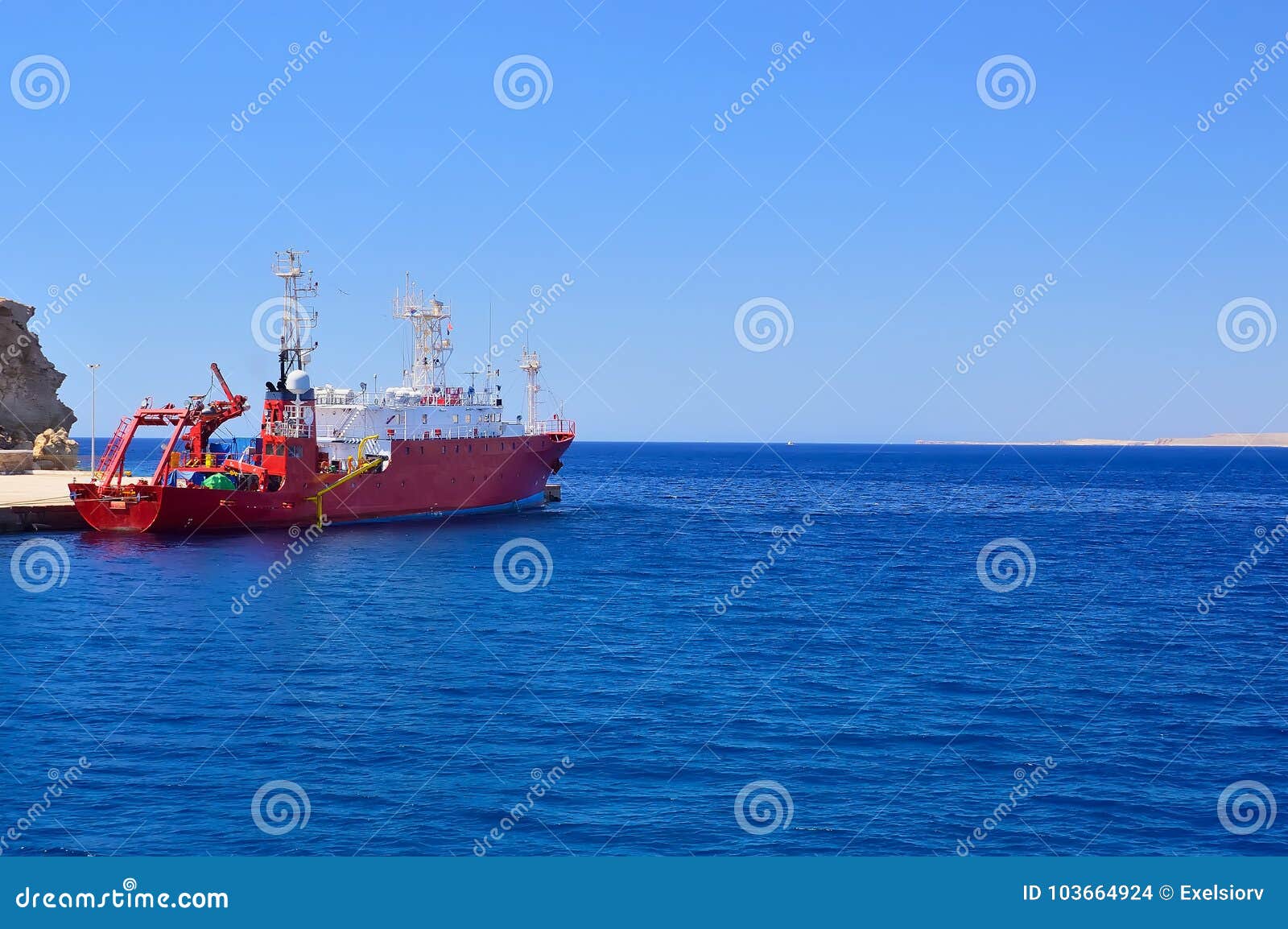 Ship in the port stock photo. Image of ocean, cargo - 103664924