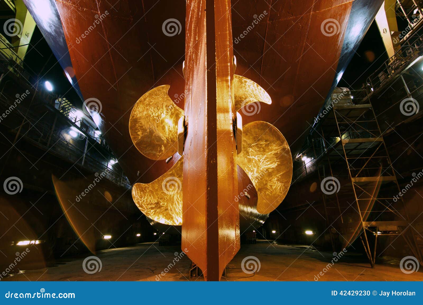 Ship propeller and Rudder stock photo. Image of propeller - 42429230