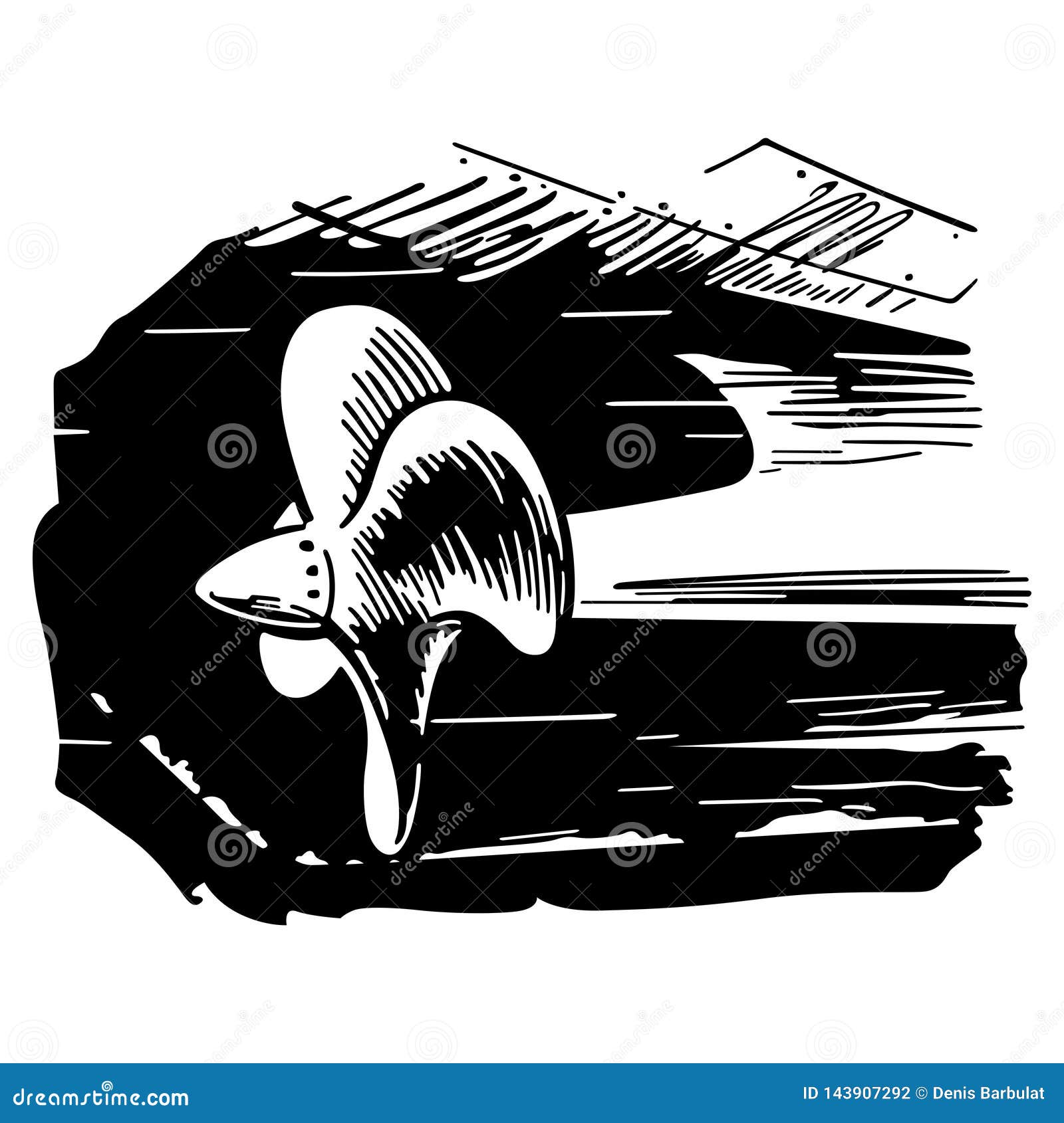 Ship Propeller in water stock vector. Illustration of craft - 143907292