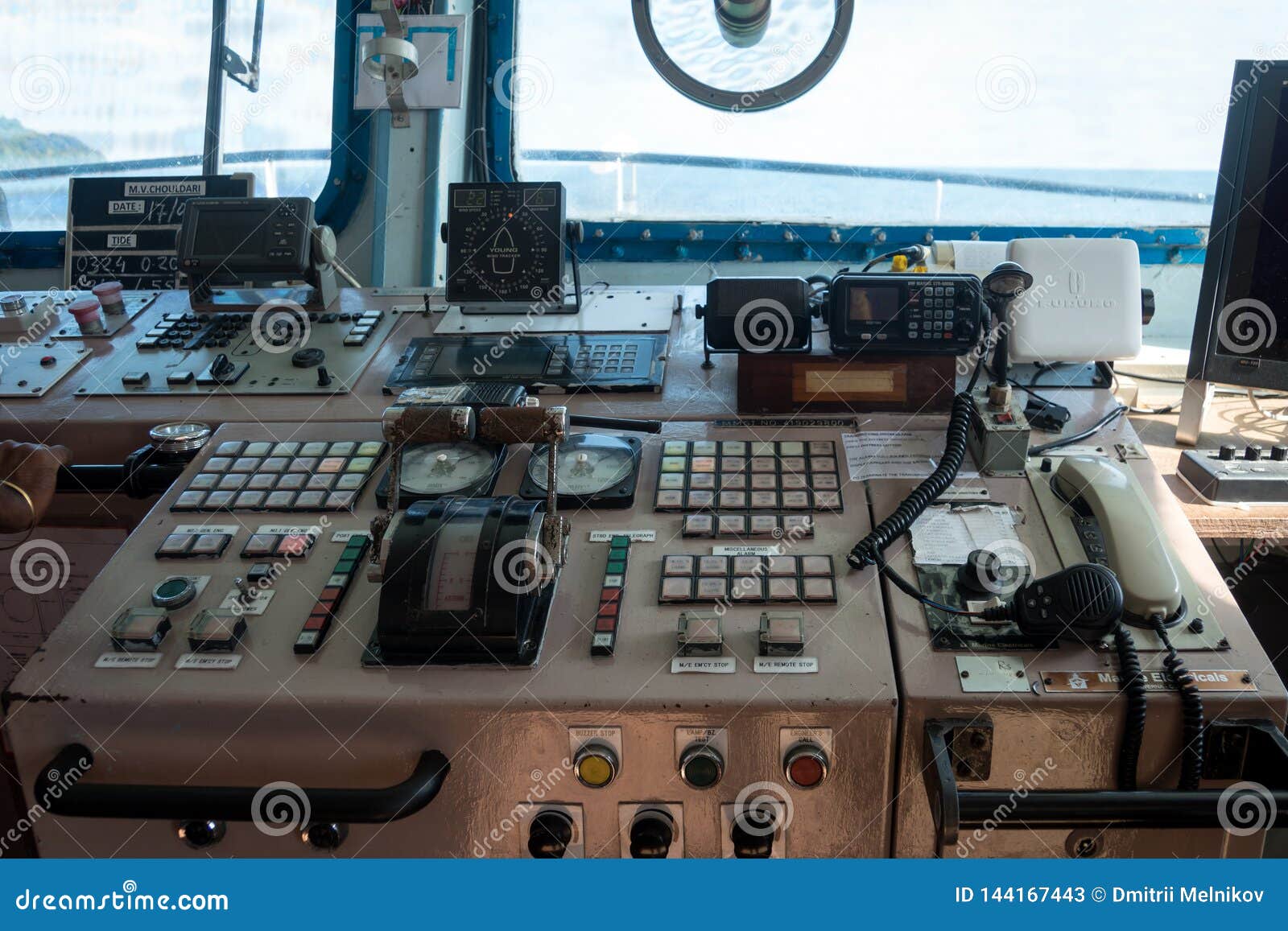 Inside Bridge Of Siem Amethyst Offshore Vessel. Offshore Anchor ...