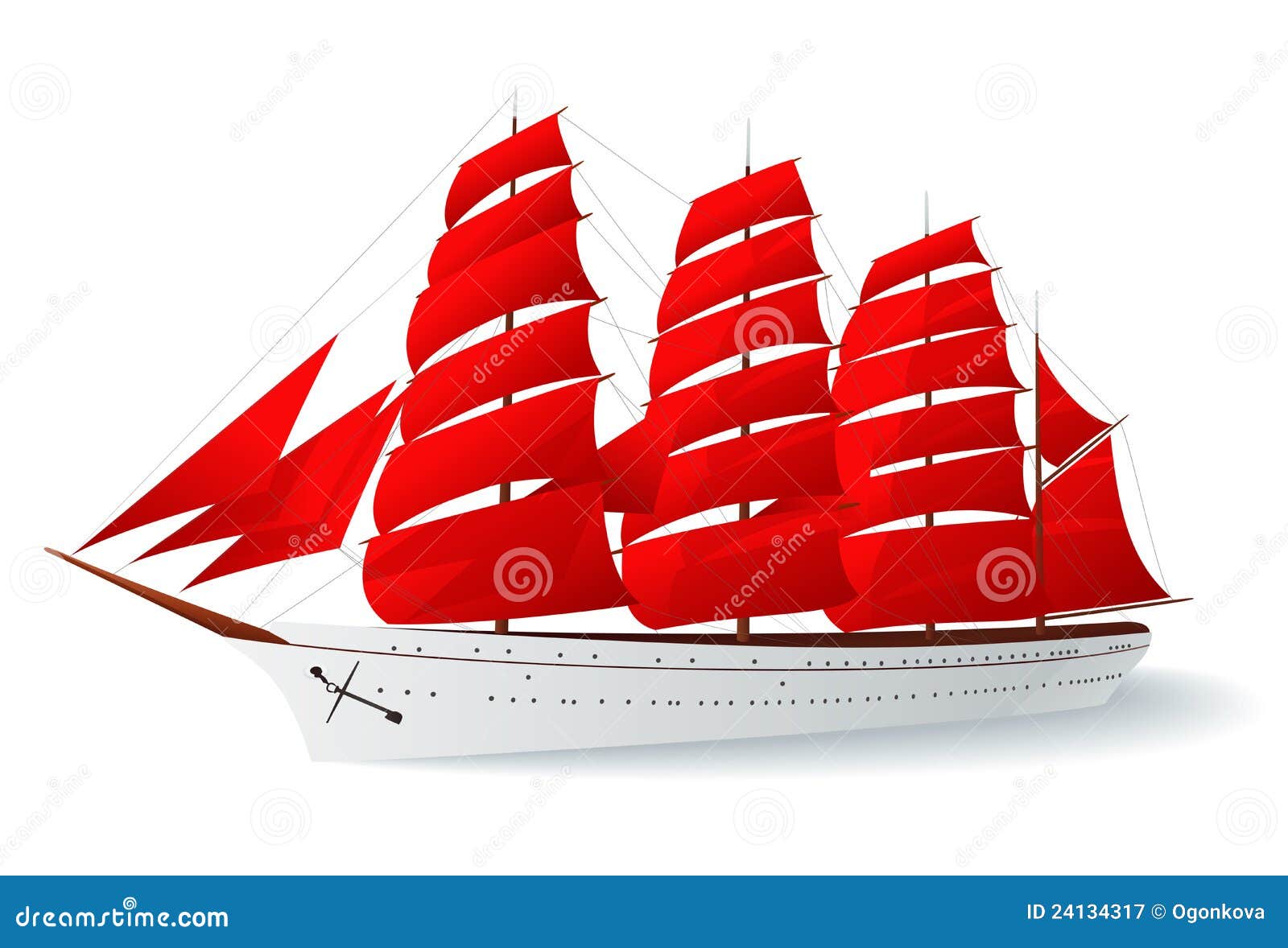 Red Sailboat Clipart