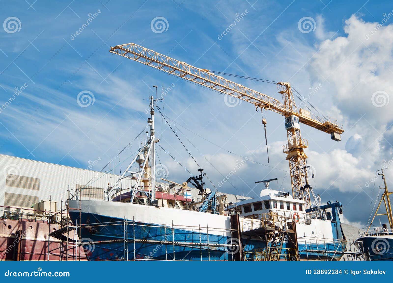 Ship in repair dock stock photo. Image of europe, hull - 28892284
