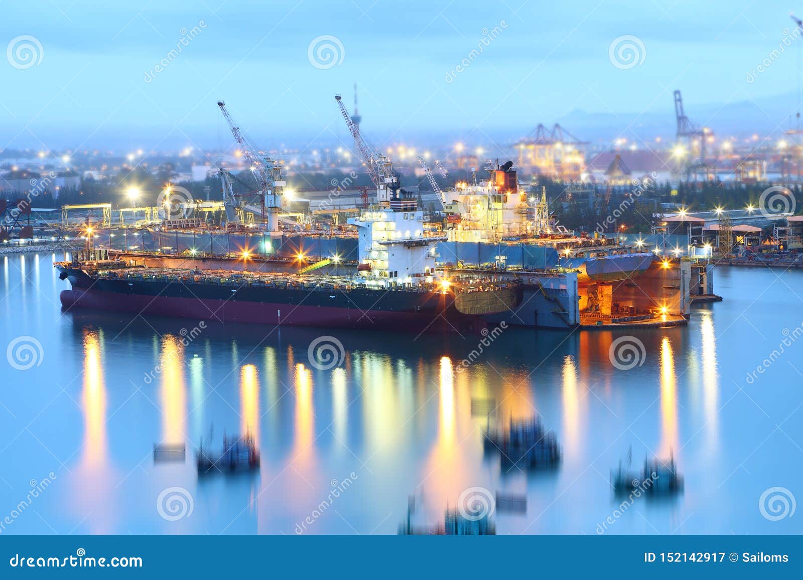 Ship Repair in Shipyard Docks Stock Image - Image of carrying, industry ...