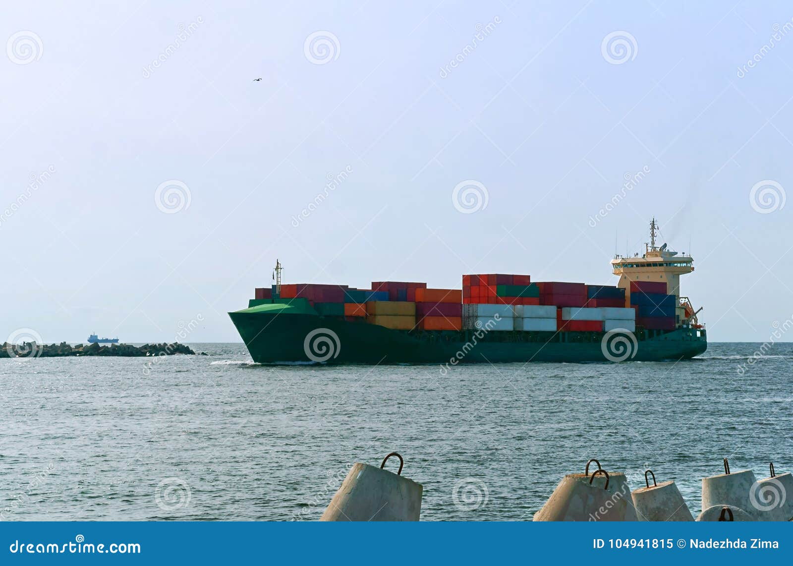 Cargo Ship at Sea, the Ship Returned To Port in the Baltic Sea Stock ...