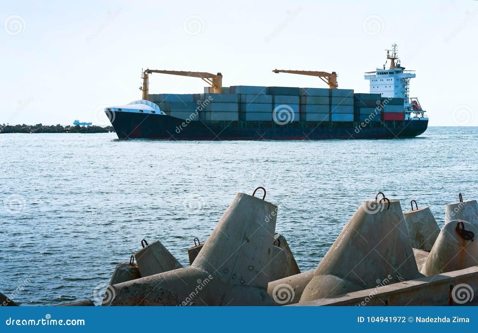 Cargo Ship at Sea, the Ship Returned To Port in the Baltic Sea Stock ...