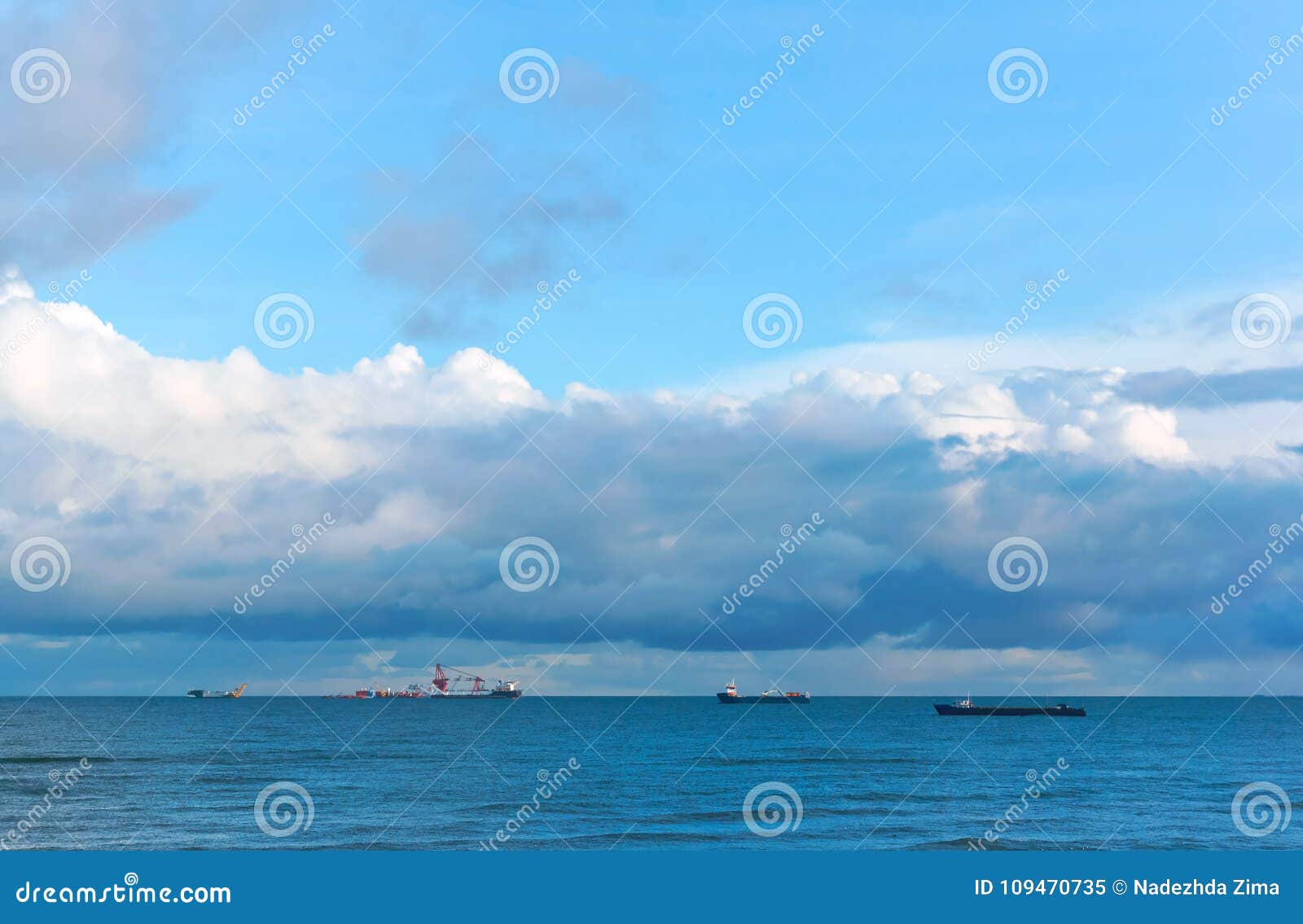 Cargo Ship at Sea, the Ship Returned To Port in the Baltic Sea Stock ...