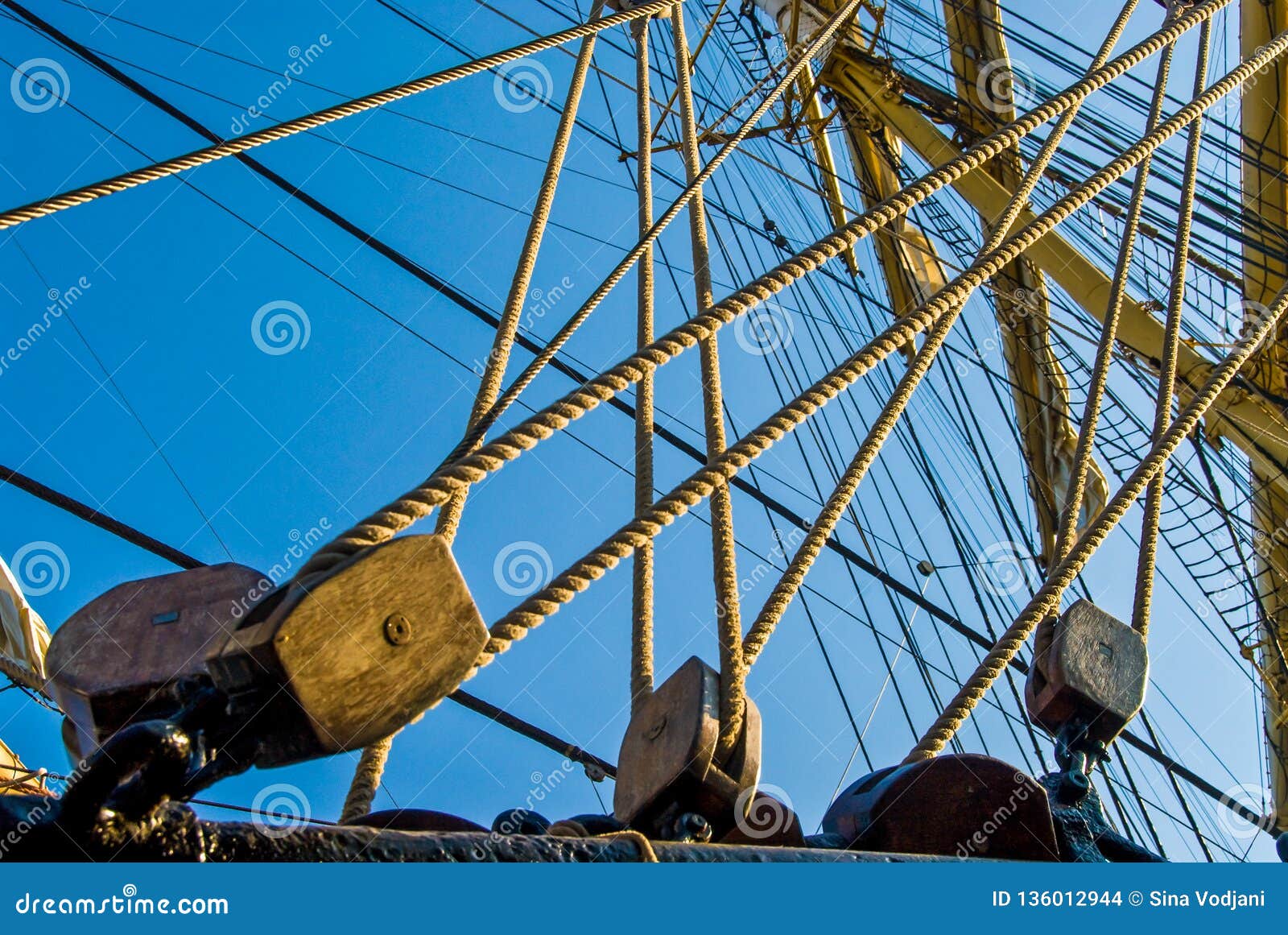Ship rigg and harness line stock photo. Image of navy - 136012944