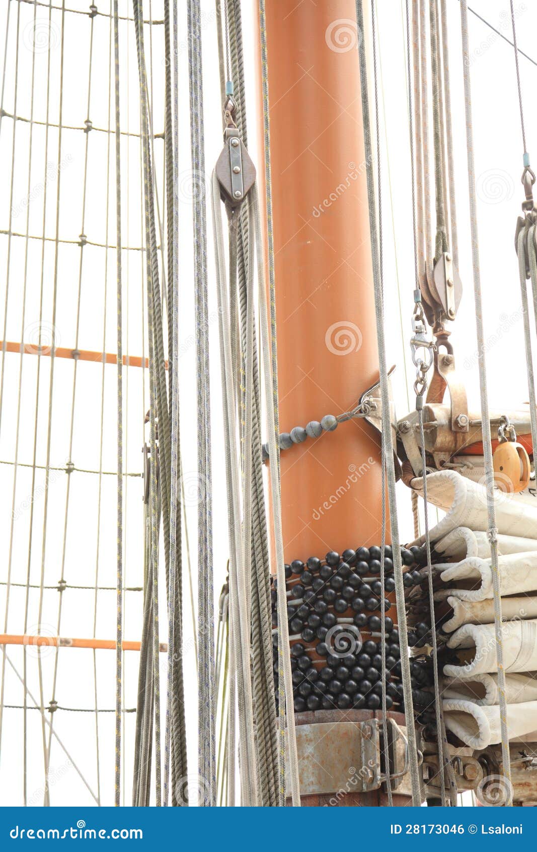 Ship rigging on old yacht stock photo. Image of capstan - 28173046