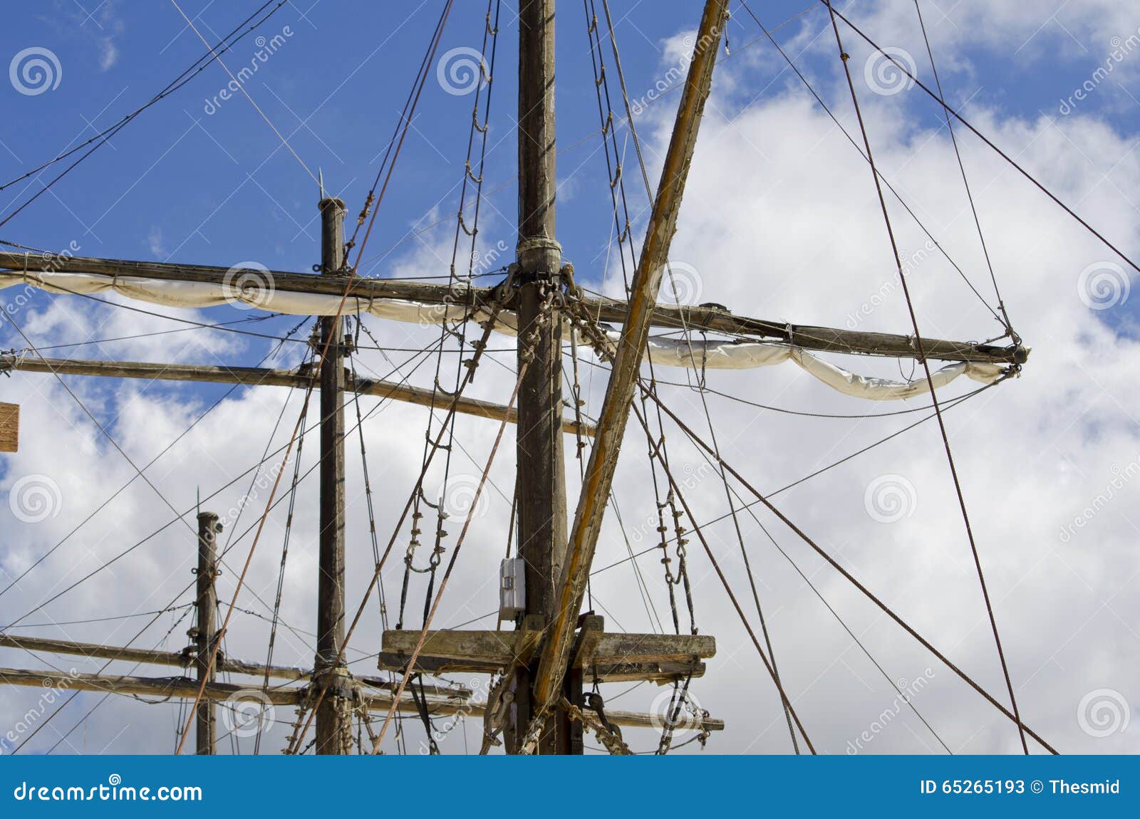 Ship Rigging and Sails stock image. Image of white, climb - 65265193