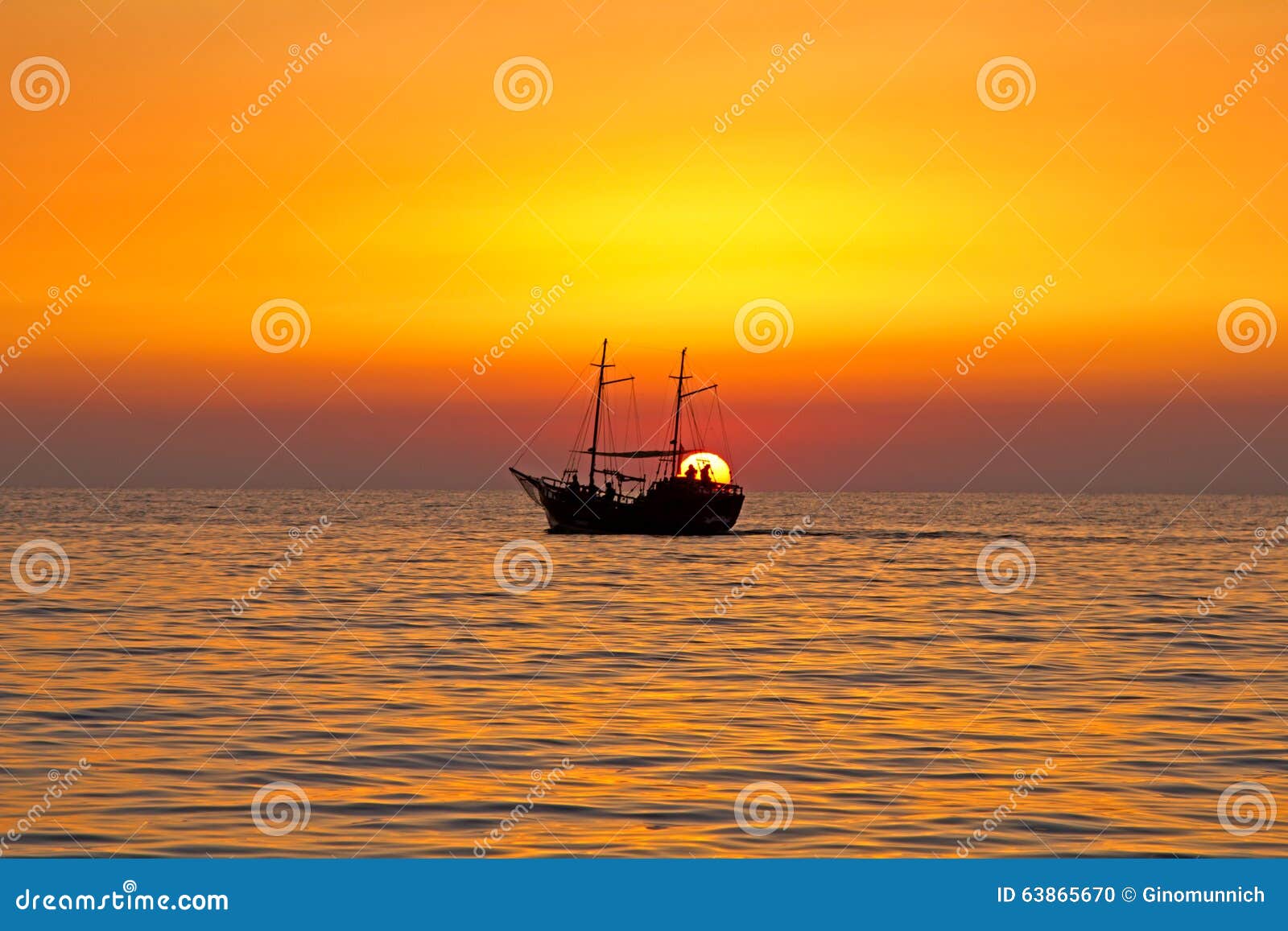 Ship of the rising sun stock photo. Image of boat, calm - 63865670