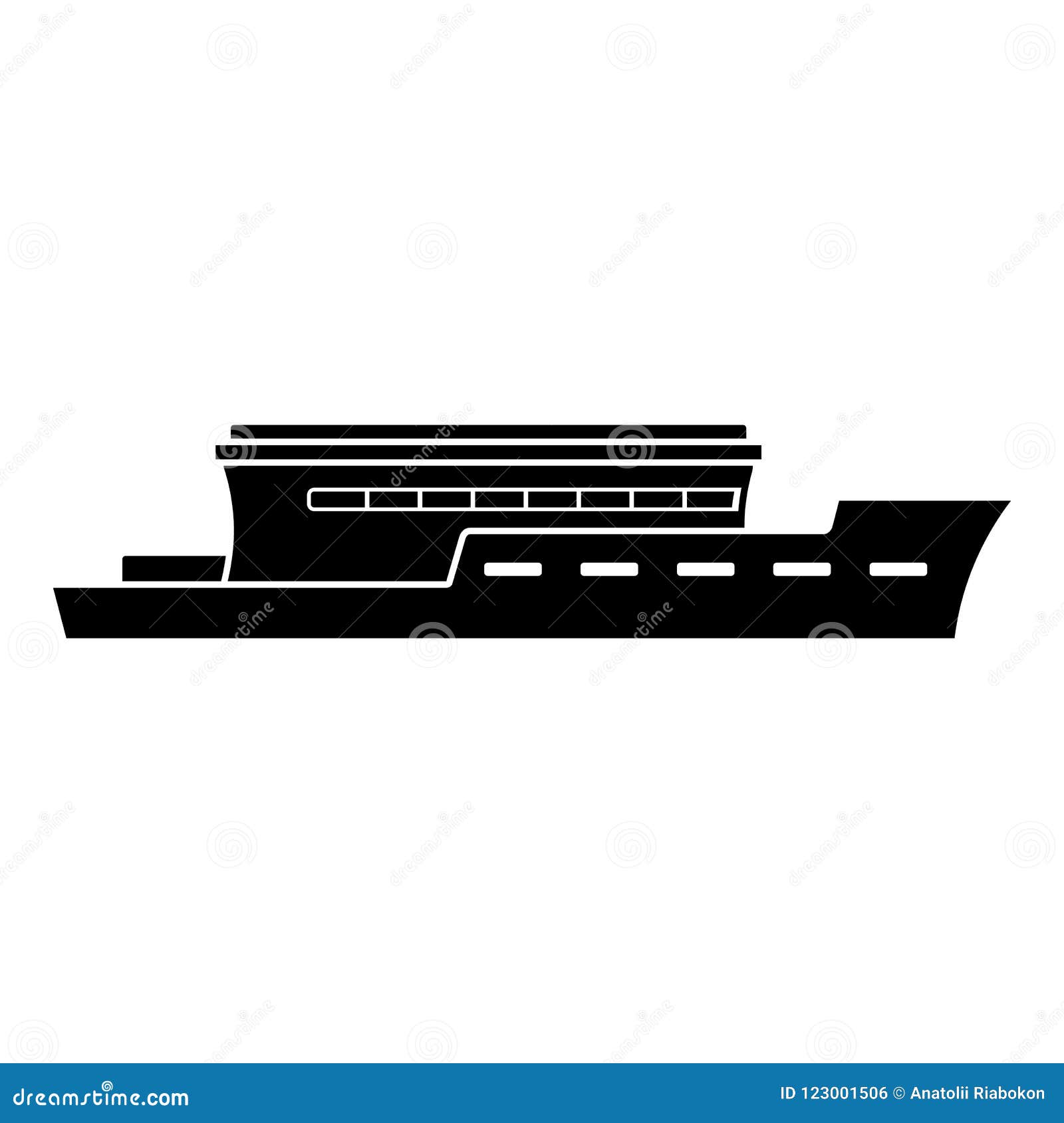 Ship River Icon, Simple Black Style Stock Illustration - Illustration ...