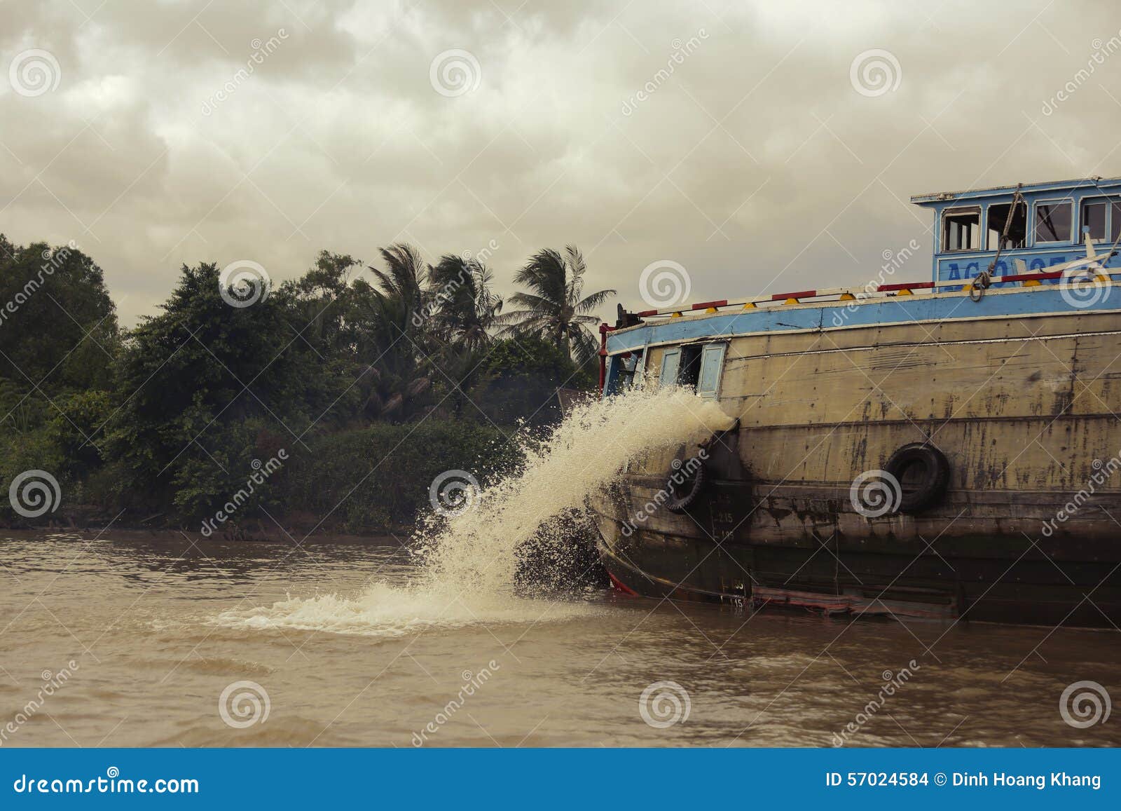 Ship on river stock photo. Image of fish, river, bentre - 57024584