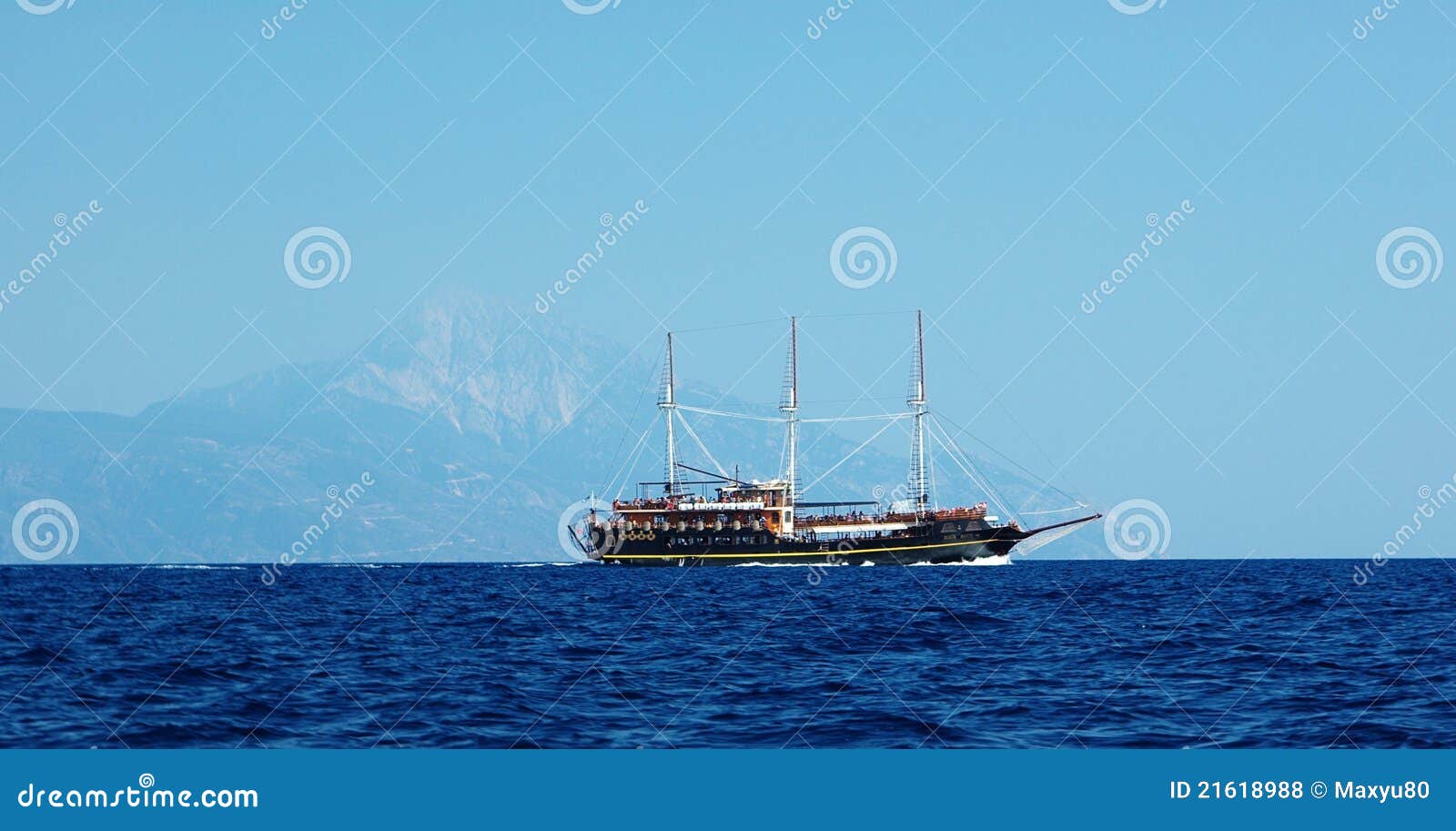 The ship and the rock stock photo. Image of ship, greece - 21618988