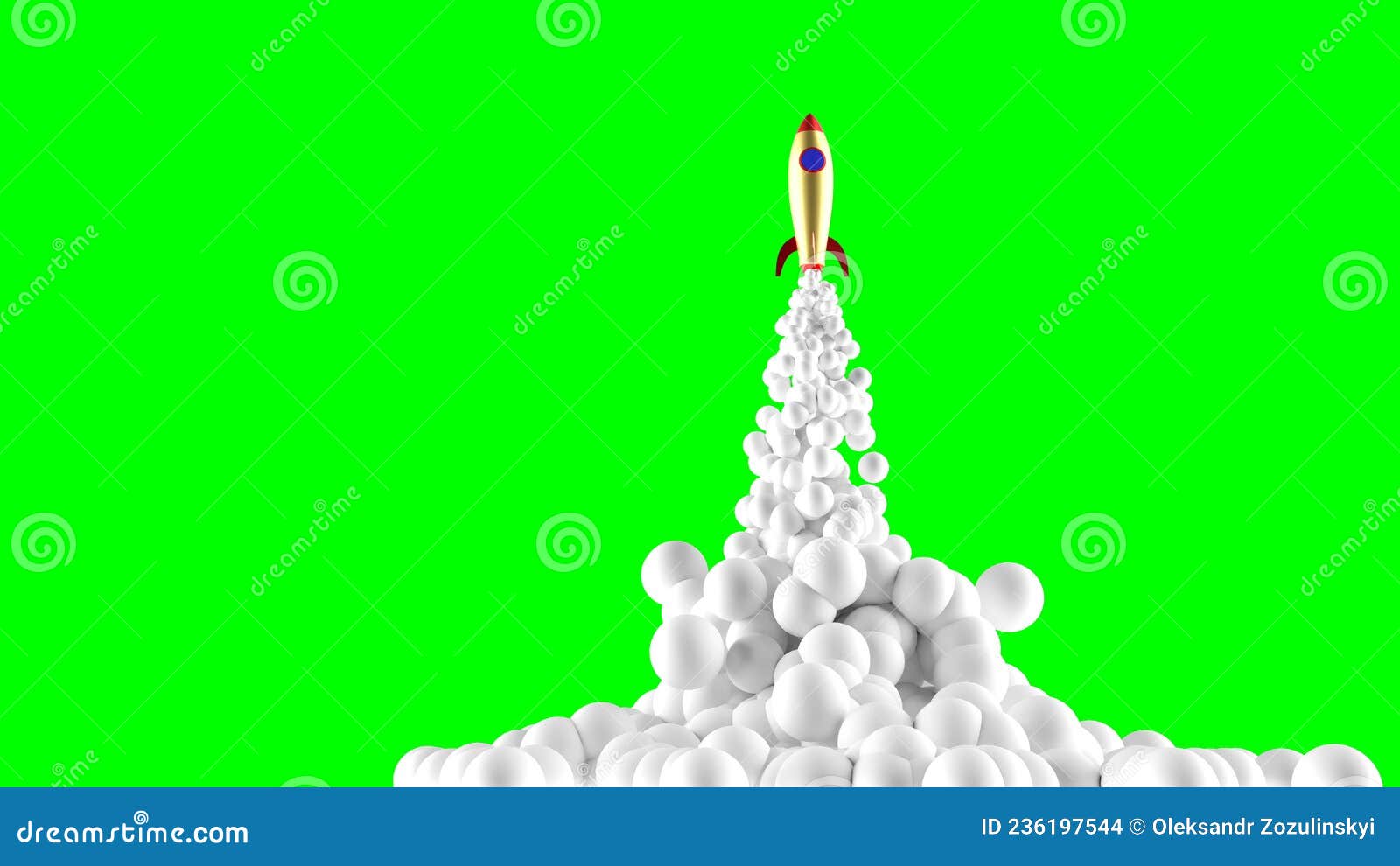 Ship Rocket Launch Space Shuttle on Green Screen Startup Business ...