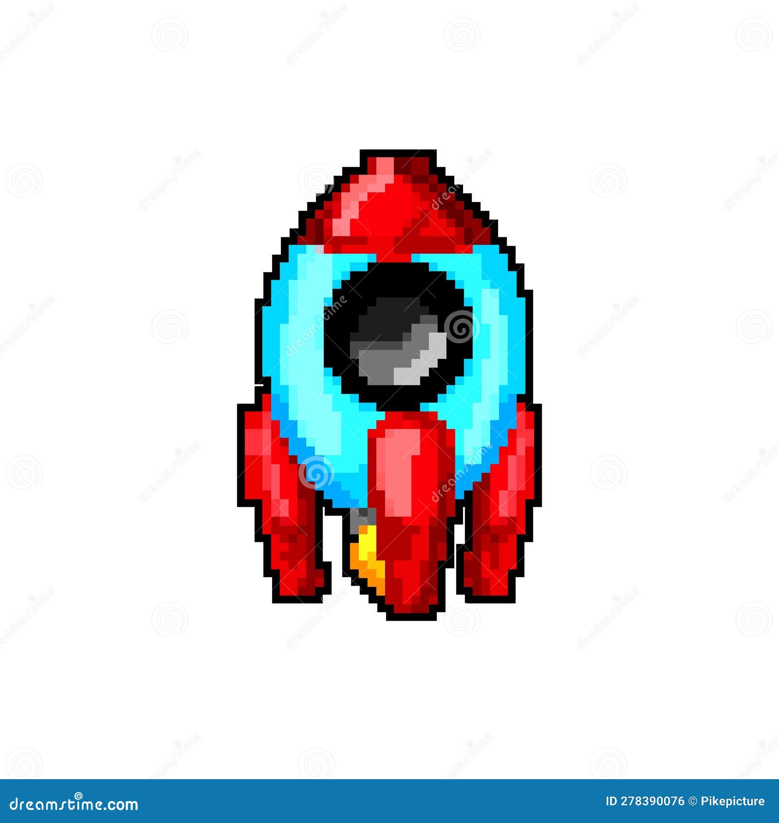 Ship Rocket Toy Game Pixel Art Vector Illustration Stock Vector ...