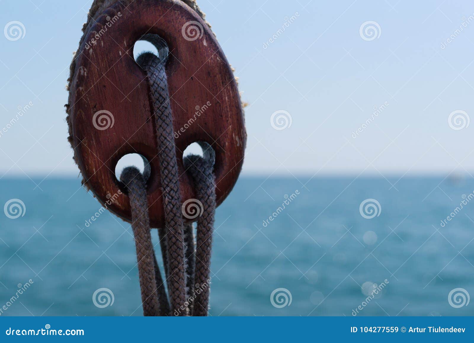 Ship Rope on the Background of the Sea Stock Image - Image of line ...