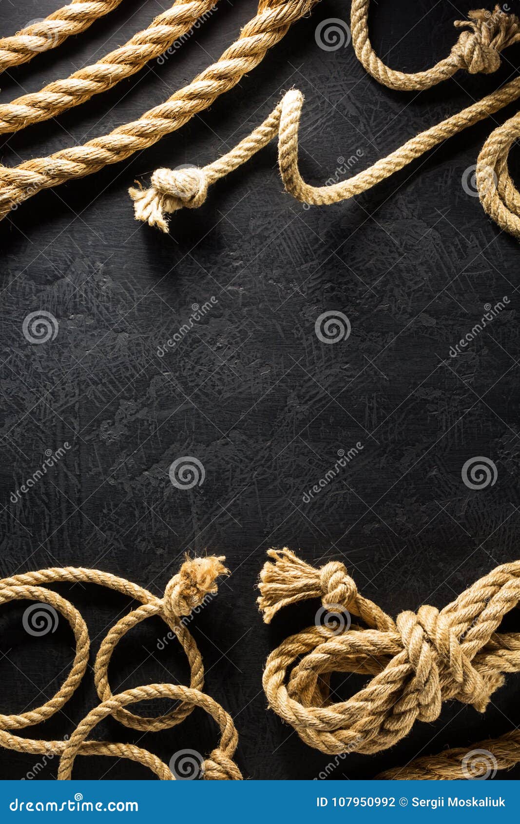 Ship rope at black stock photo. Image of gibbet, short - 107950992