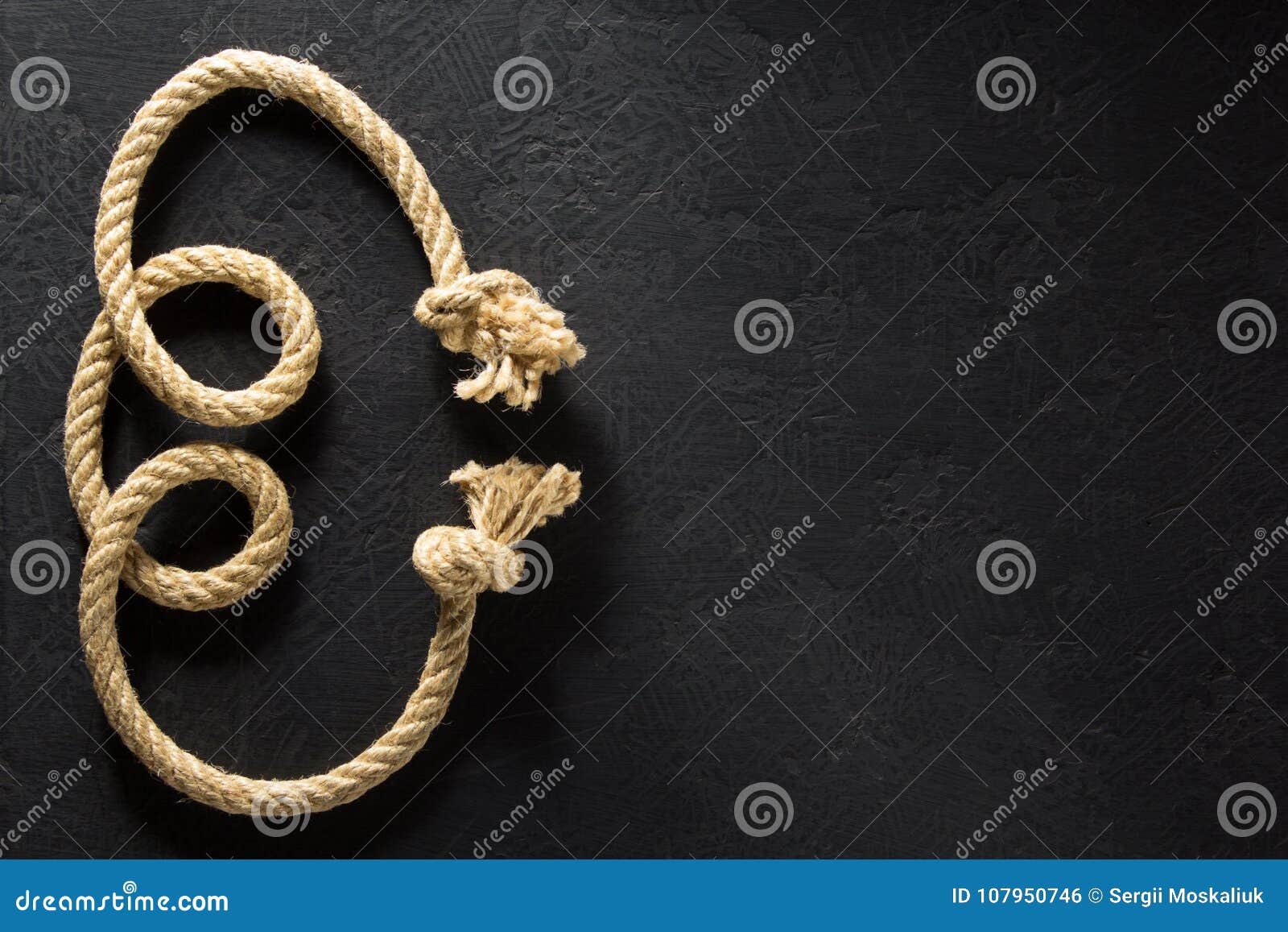 Ship Rope at Black Background Stock Photo - Image of navy, border ...