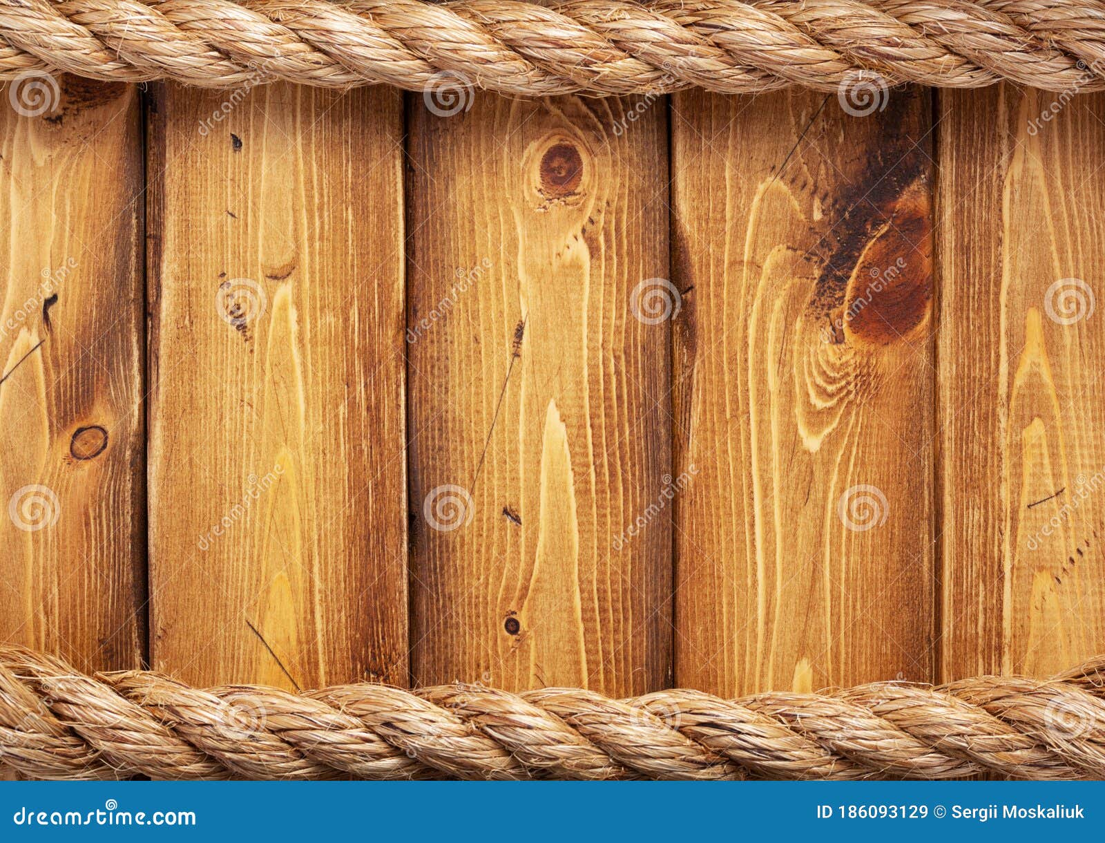 Ship Rope Border at Wooden Background Stock Image - Image of copy ...