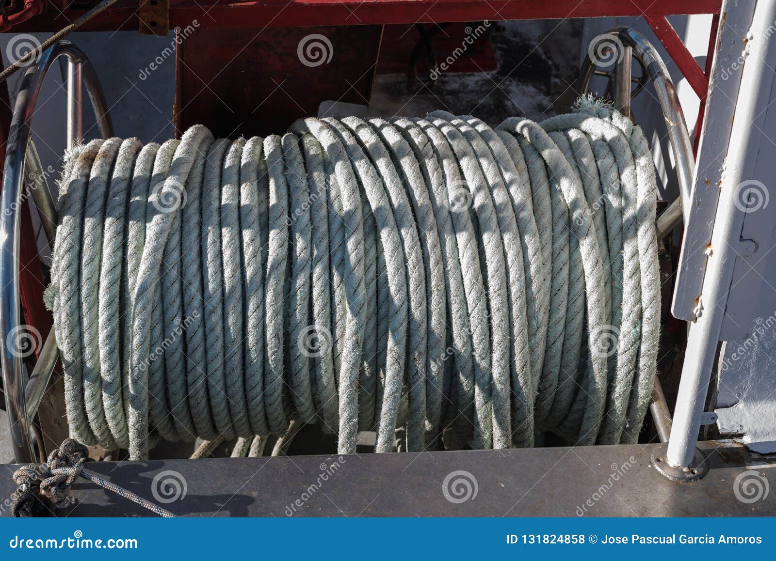 In the Ship Rope Coiled in the Drum Stock Photo - Image of cordage ...
