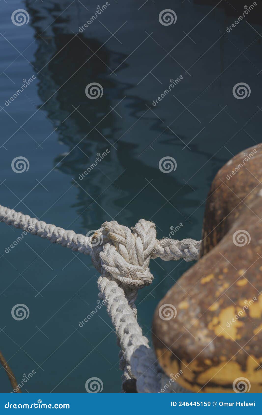 Ship Rope Holding or Mooring it at the Dock Stock Image - Image of ...